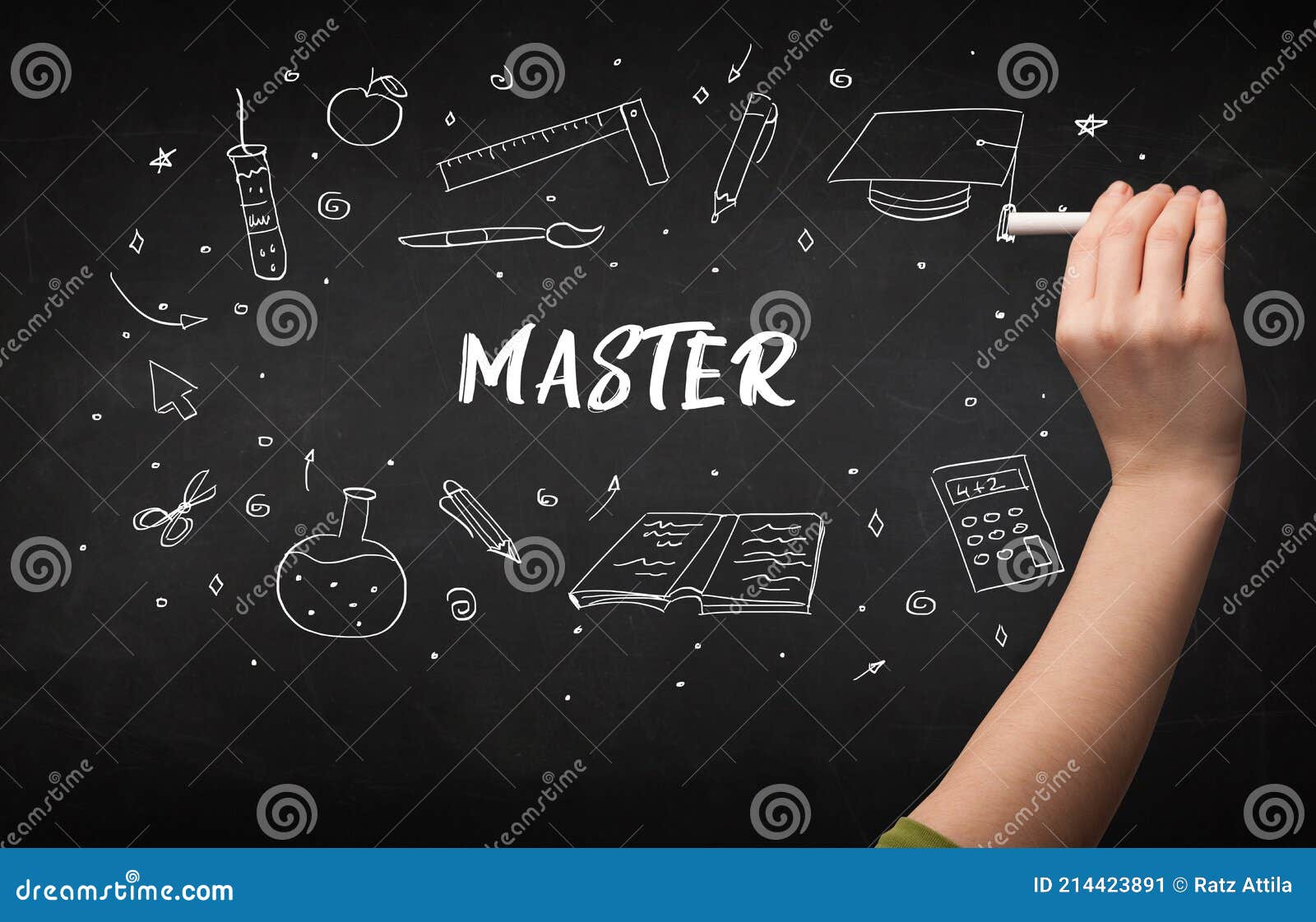 Hand Drawing Education Concept Stock Image - Image of academic ...