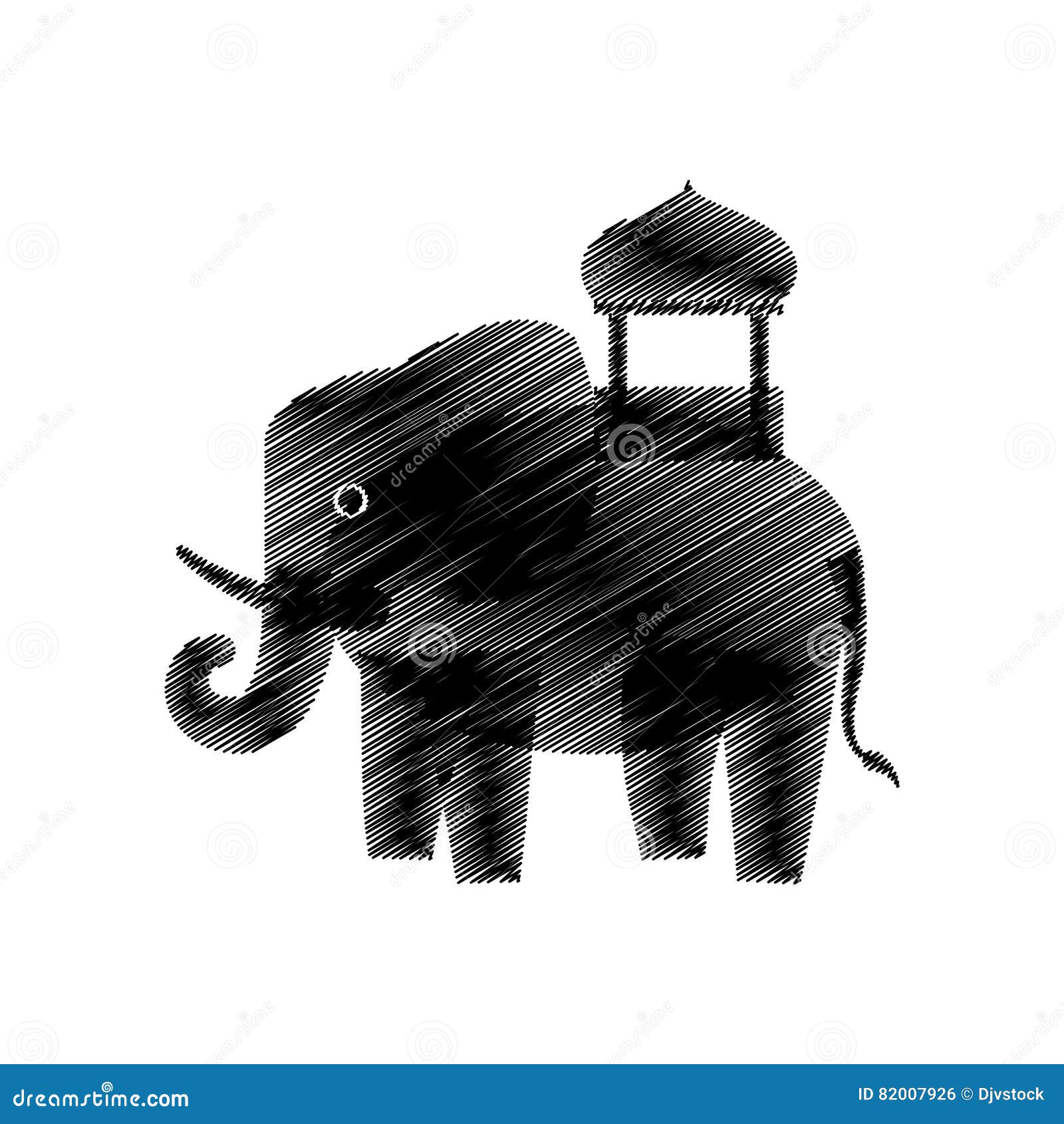 Hand Drawing Elephant Standing Icon Stock Vector - Illustration of ...