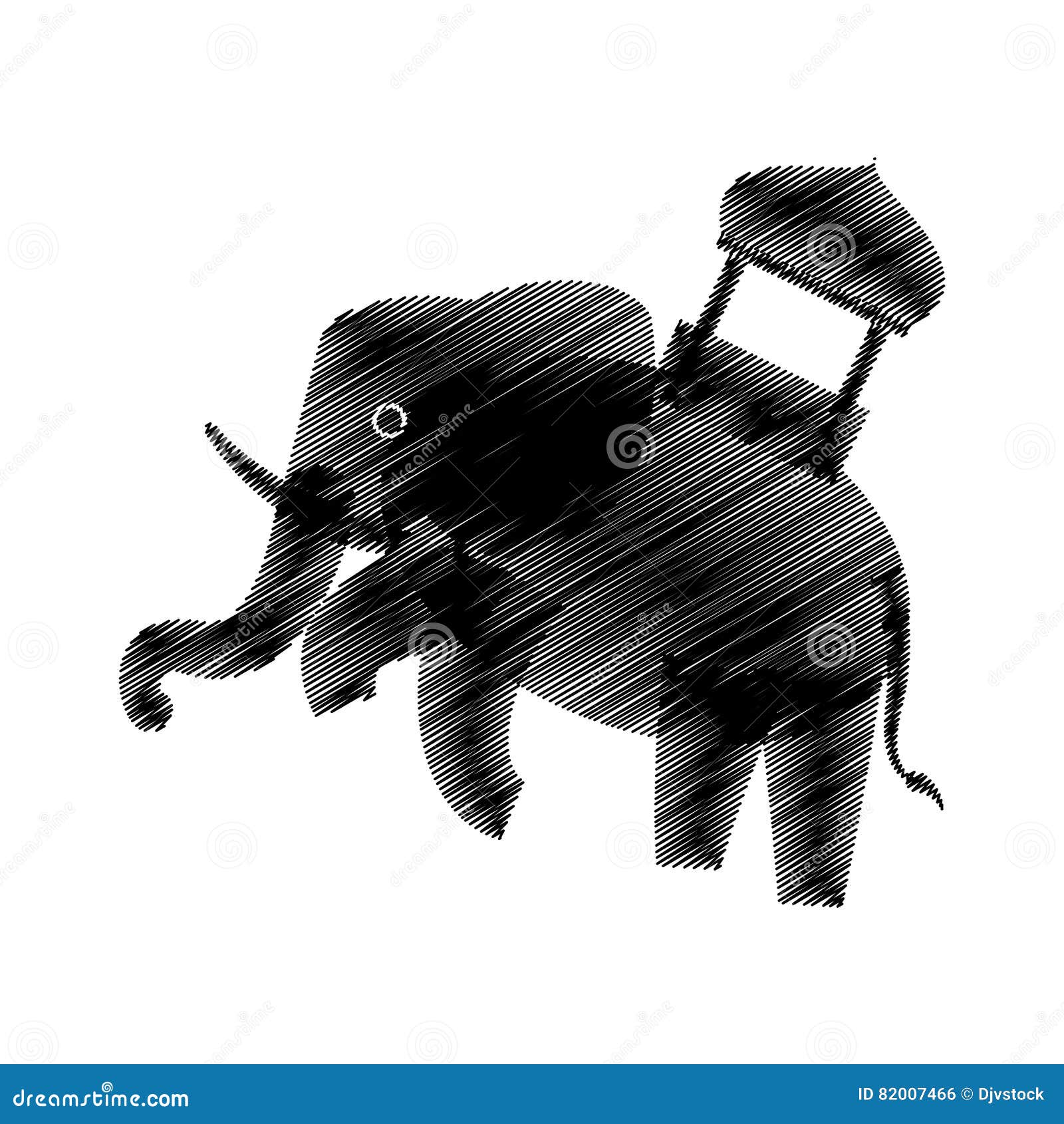 Hand Drawing Elephant Trained Design Icon Stock Vector - Illustration ...