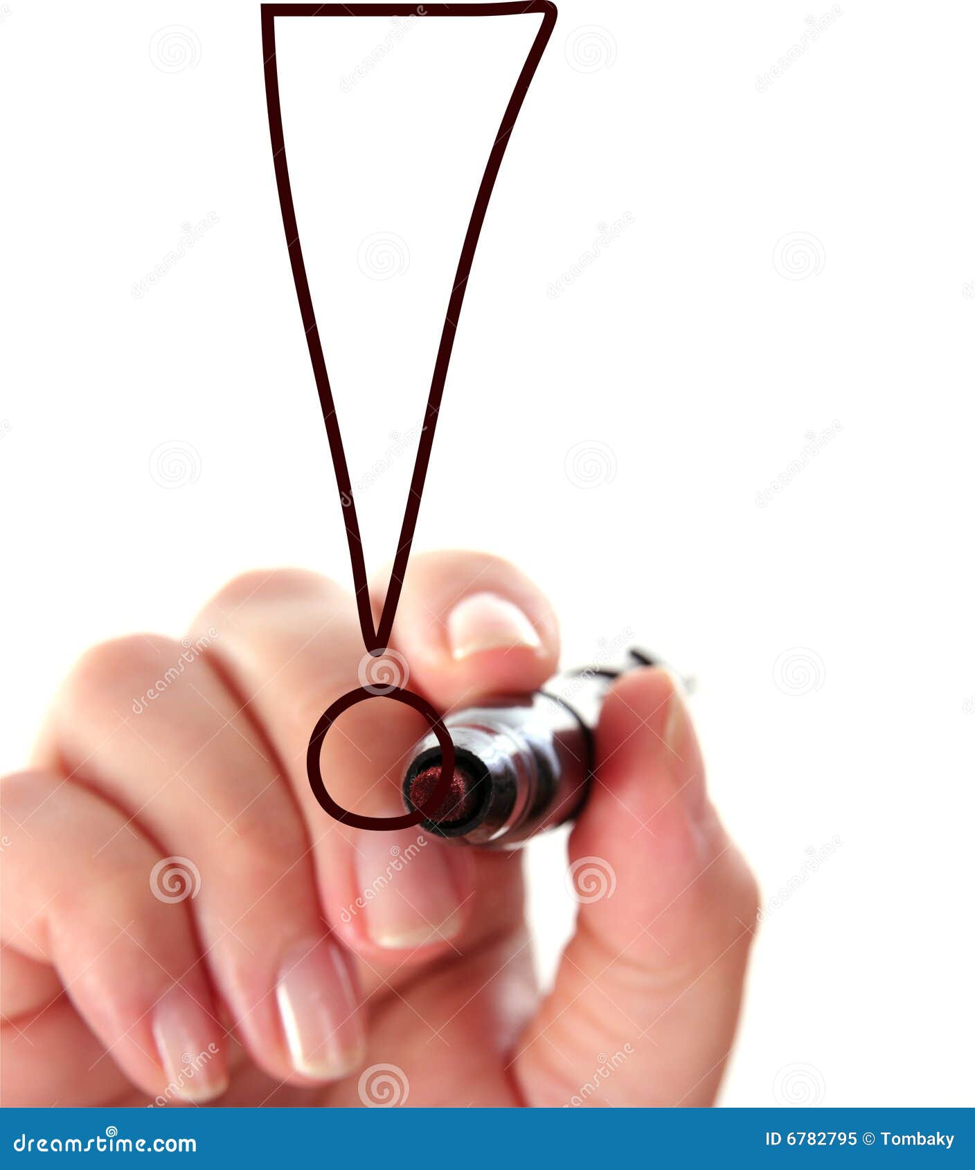 Hand Drawing Exclamation Mark Stock Image - Image of attention, forget ...