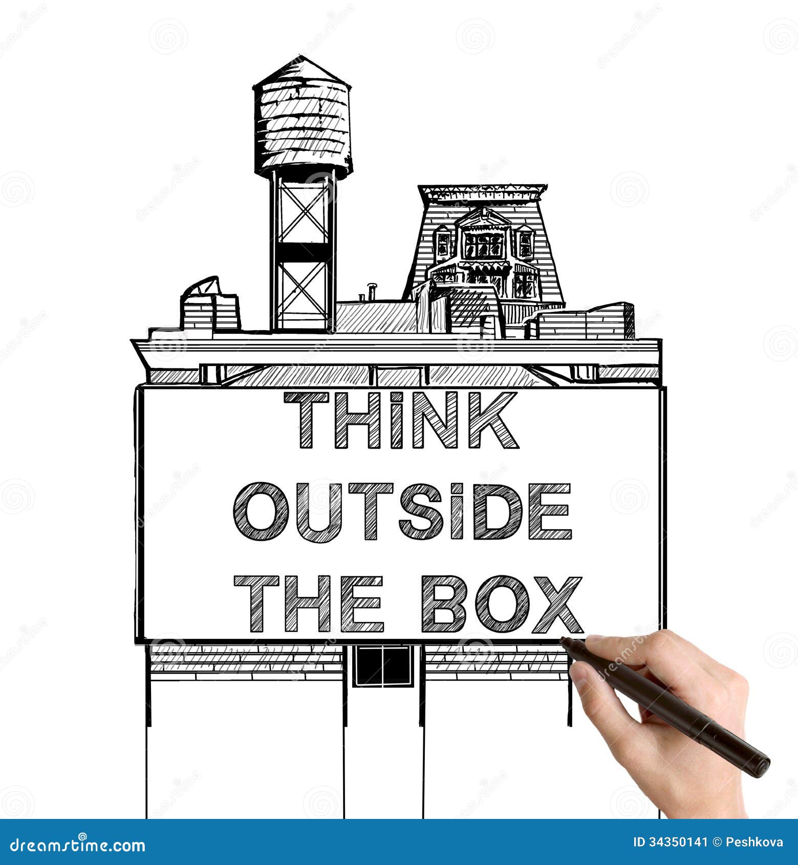 Hand drawing factory stock image. Image of revolution - 34350141