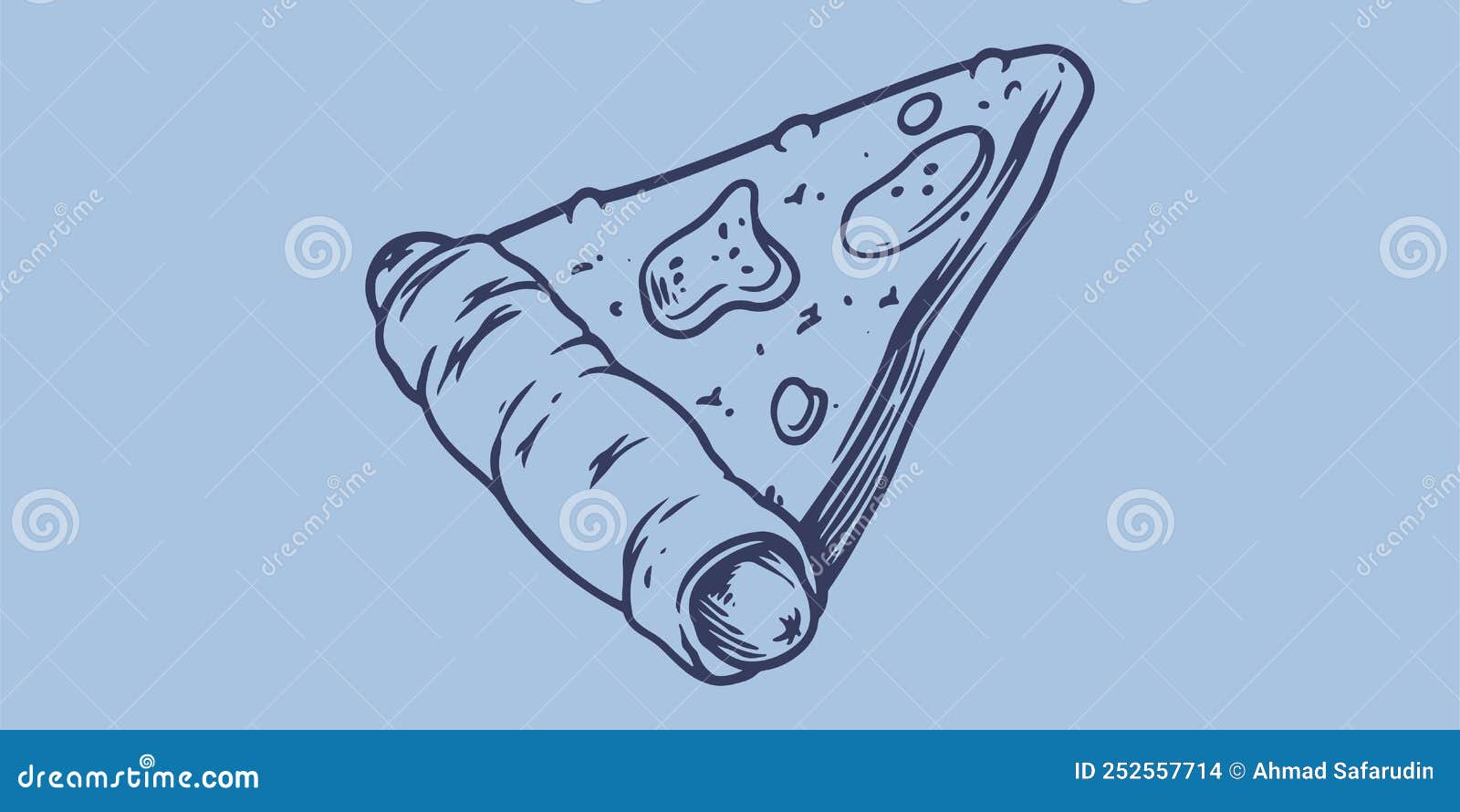 Hand Drawing Fast Food Set of Pizza. Junk Food Restaurant Fast Food ...