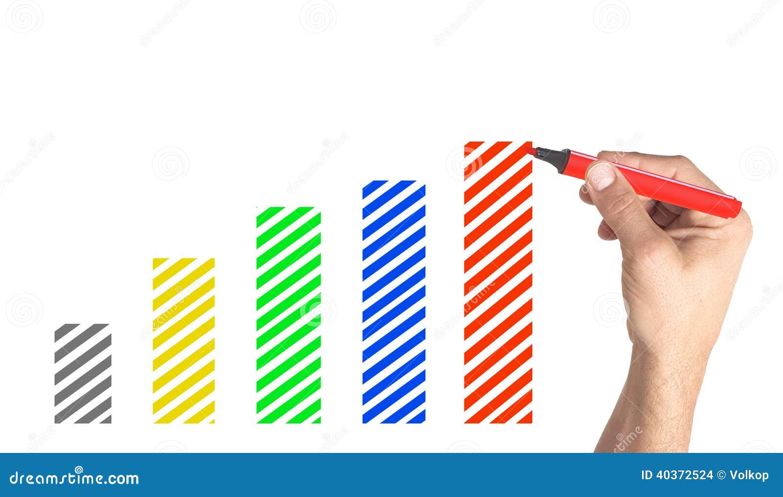 Hand Drawing Financial Graph Colorful Markers White Stock Photos - Free ...