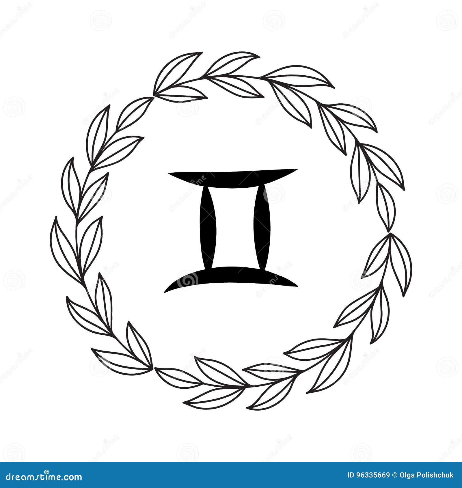 Hand Drawing Flat Gemini Symbol Stock Illustration - Illustration of ...