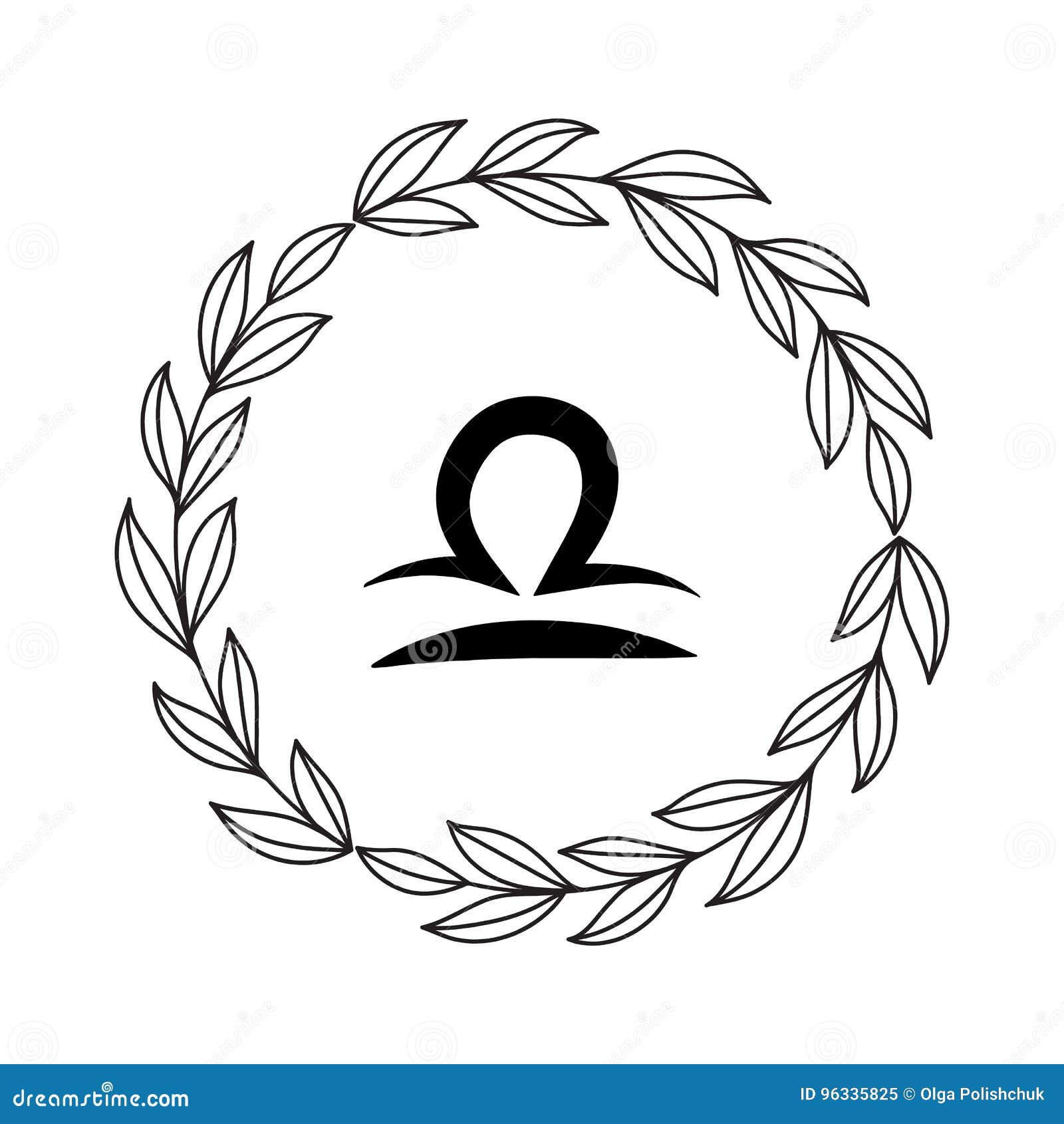 Hand Drawing Flat Libra Symbol Stock Illustration - Illustration of ...