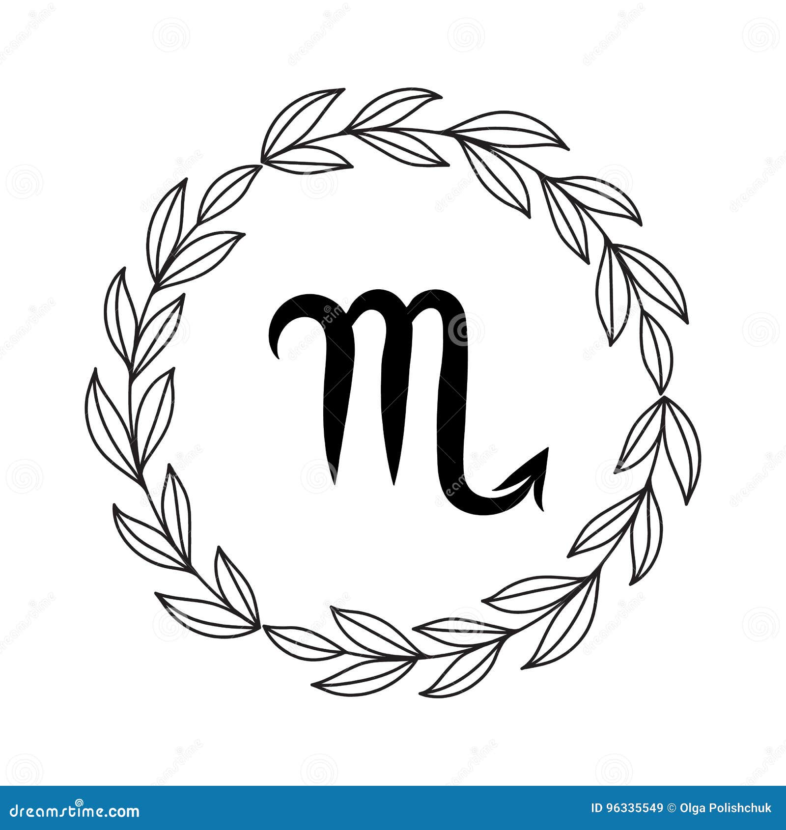 Hand Drawing Flat Scorpio Symbol Stock Illustration - Illustration of ...