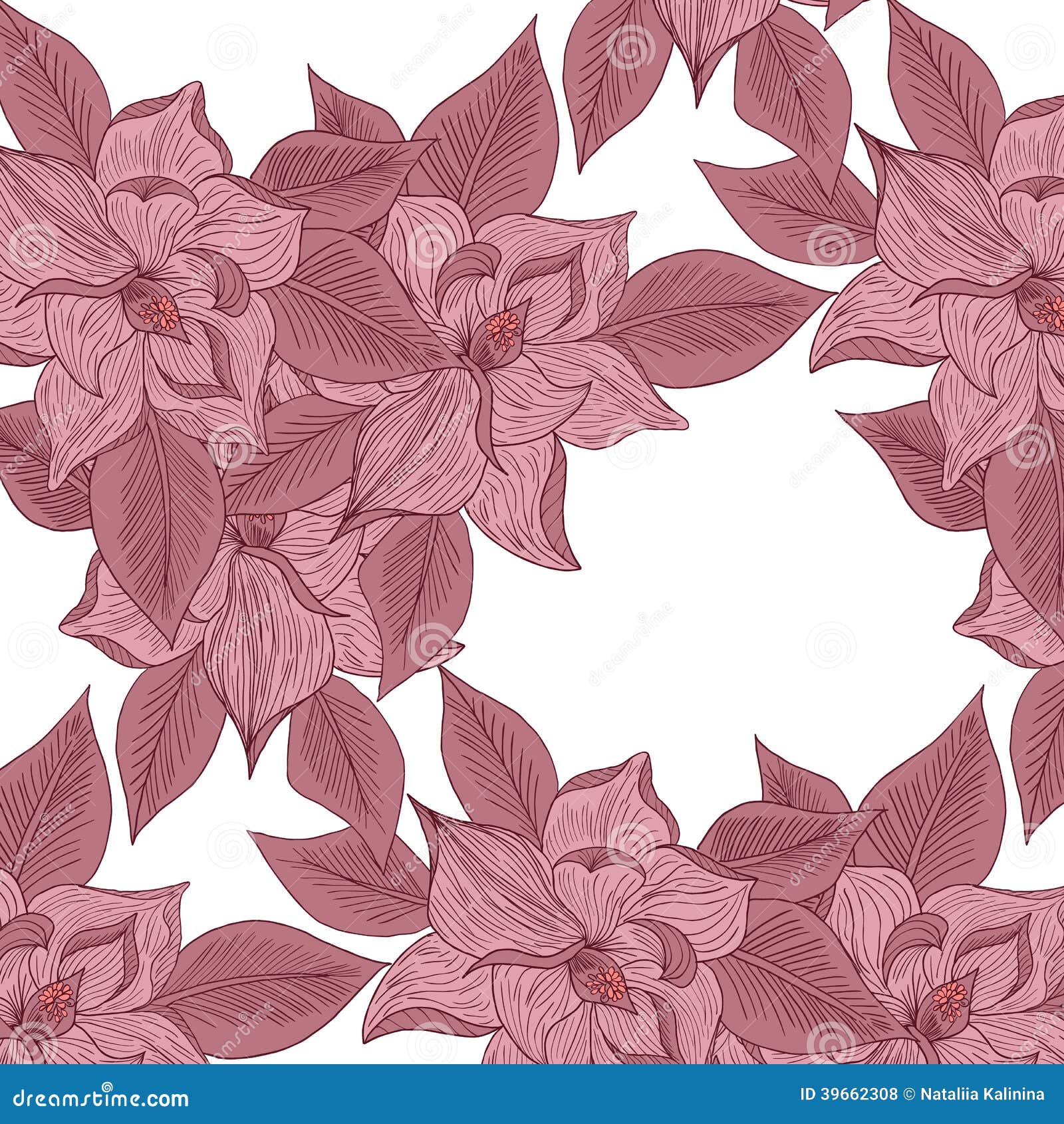 Hand Drawing Floral Background Stock Vector - Illustration of line ...