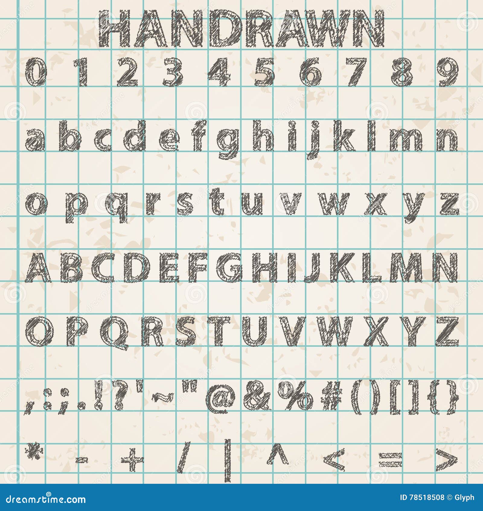 Hand drawing font stock vector. Illustration of script - 78518508