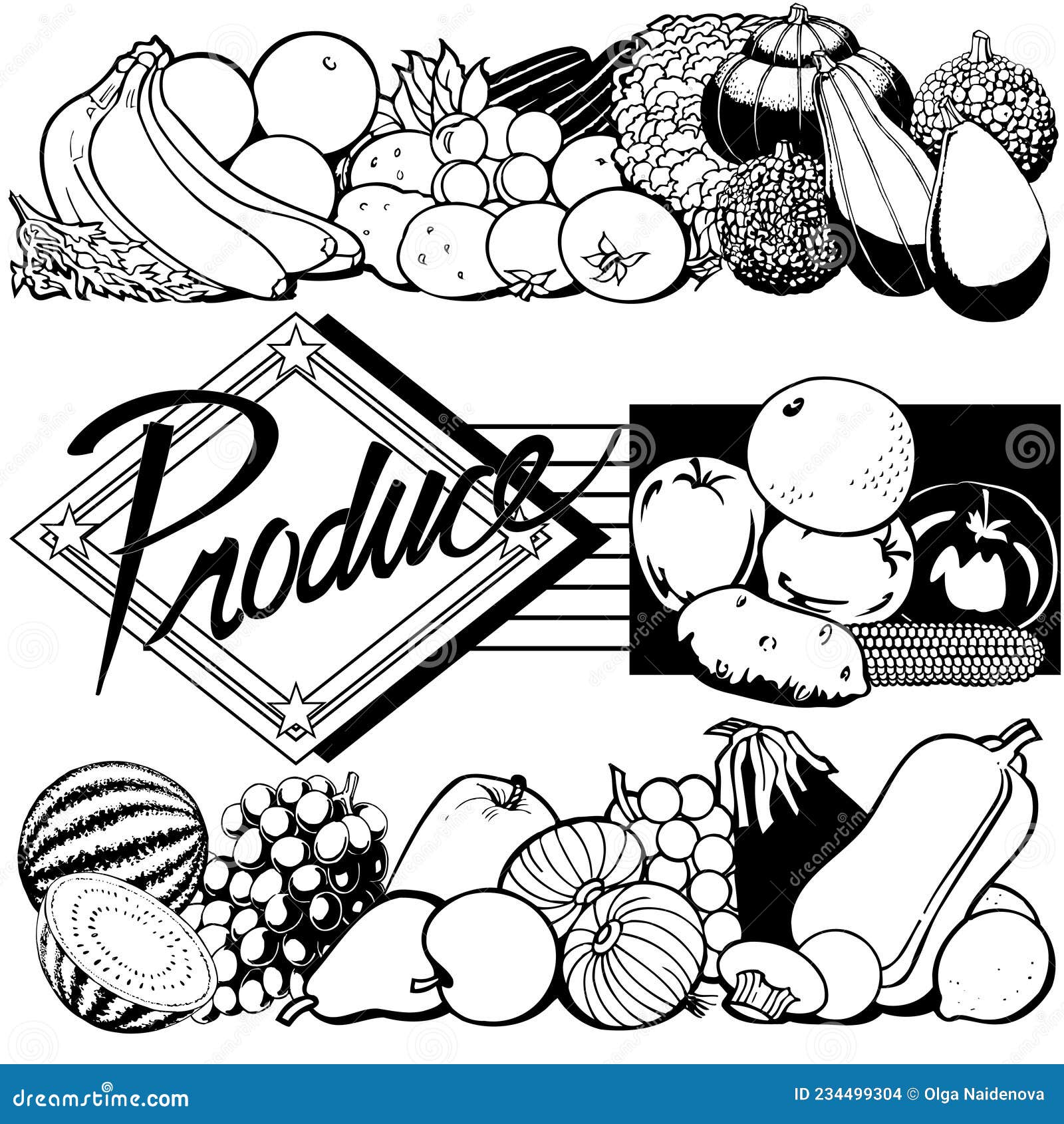 Hand Drawing Food Sketch Illustrations Set Stock Vector - Illustration ...
