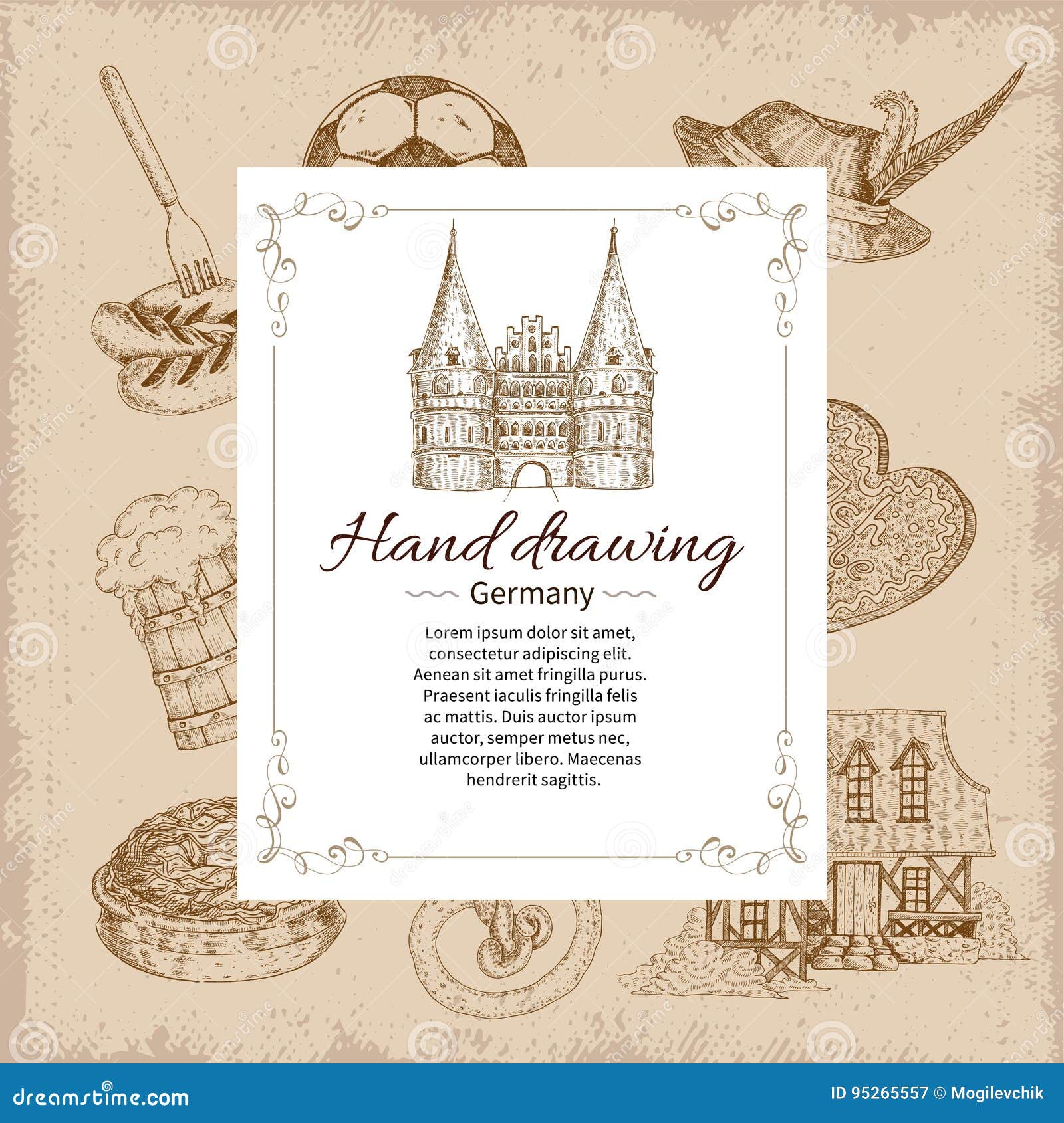 Hand Drawing Germany Background Stock Vector - Illustration of abstract ...