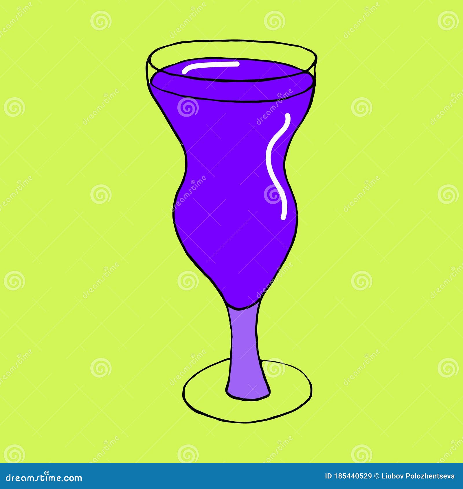 Hand-drawing the Glass with Cocktail, Vector Stock Vector ...
