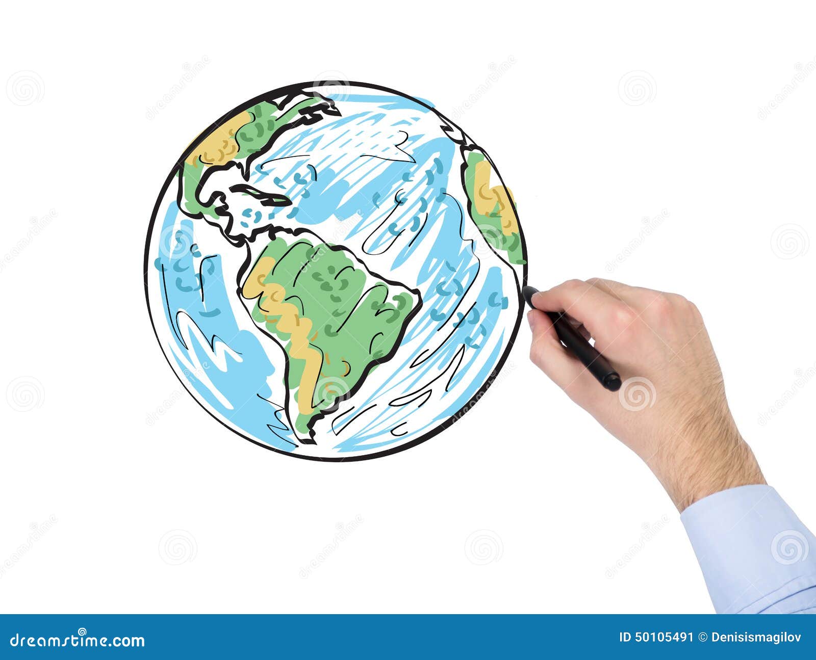 Hand drawing globe stock illustration. Illustration of graphic - 50105491