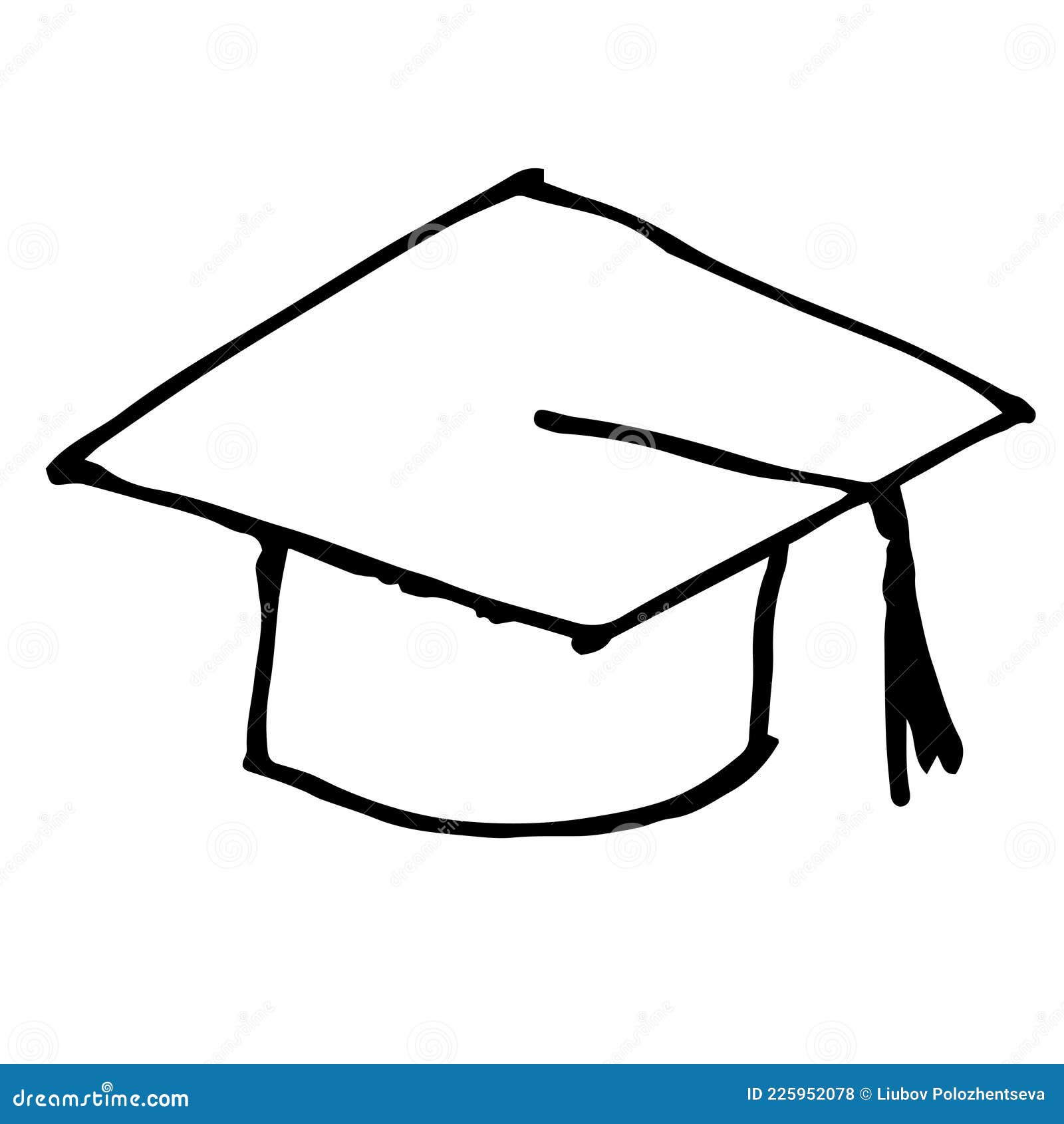 Hand Drawing Graduate Cap, Design Element on the School Theme Stock ...