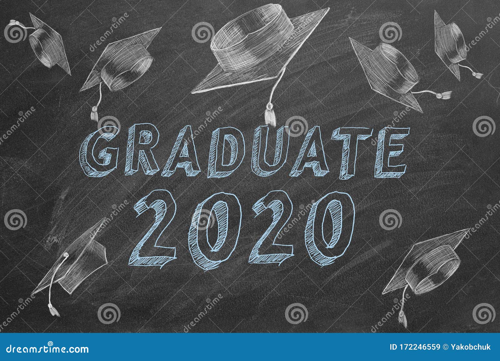 Graduate 2020 stock illustration. Illustration of chalkboard - 172246559
