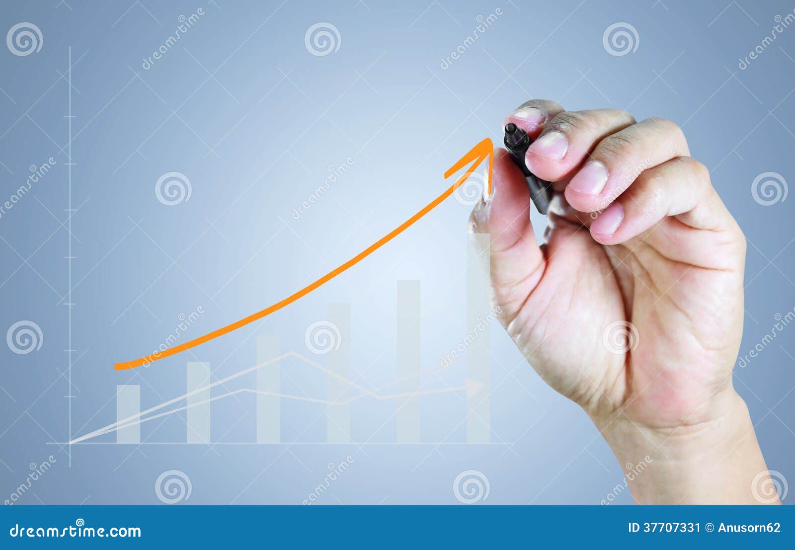Hand drawing a graph stock image. Image of investment - 37707331