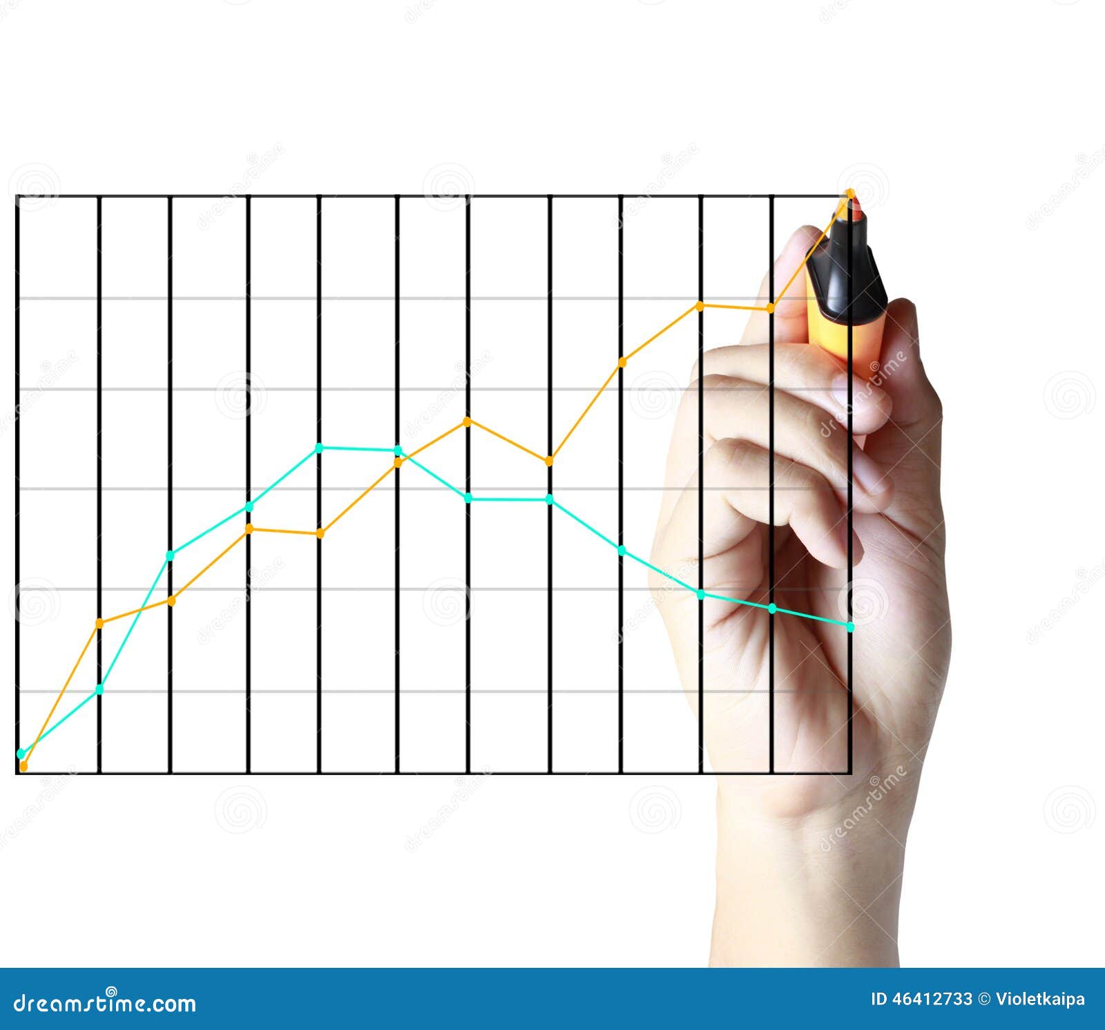 Hand drawing a graph stock image. Image of blank, future - 46412733