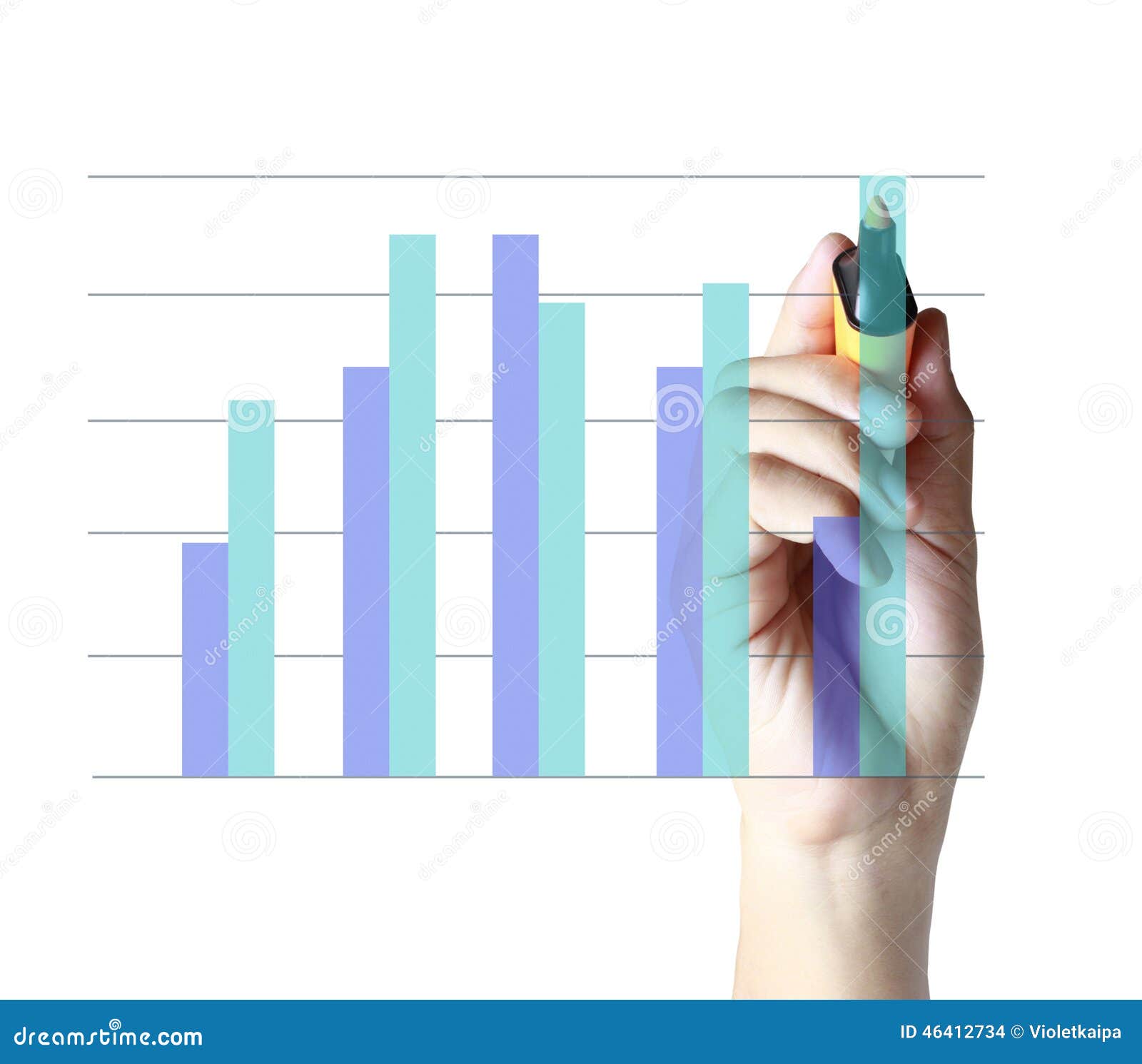 Hand drawing a graph stock photo. Image of market, achievement - 46412734