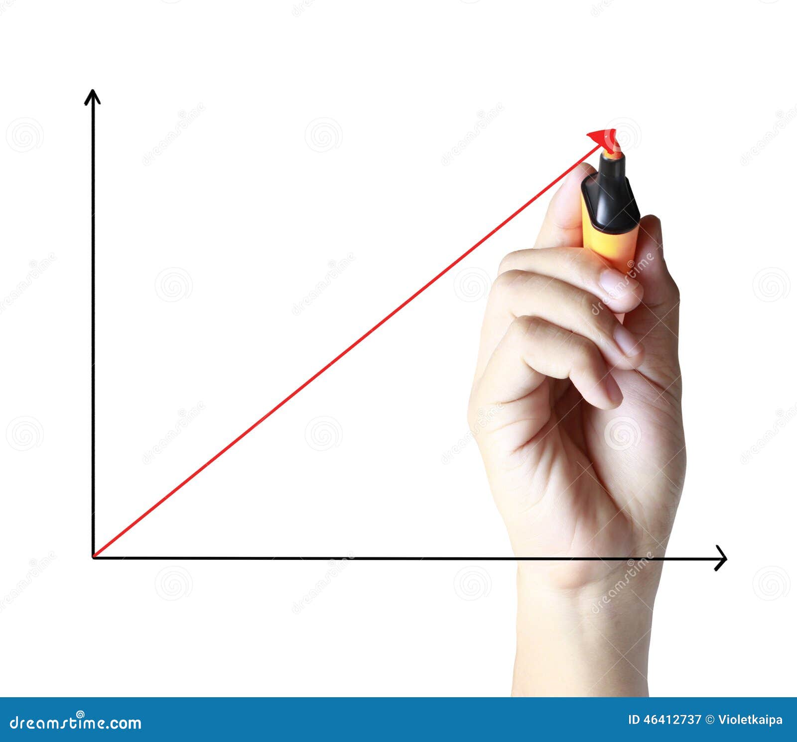 Hand drawing a graph stock image. Image of isolated, line - 46412737