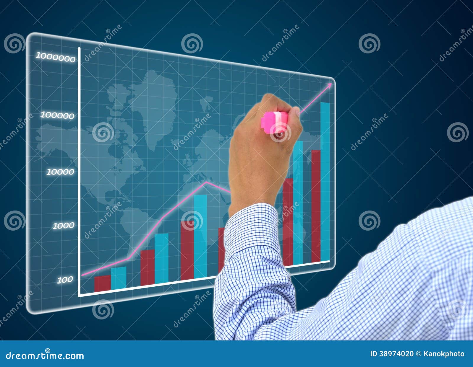 Hand drawing a graph stock photo. Image of graph, showing - 38974020