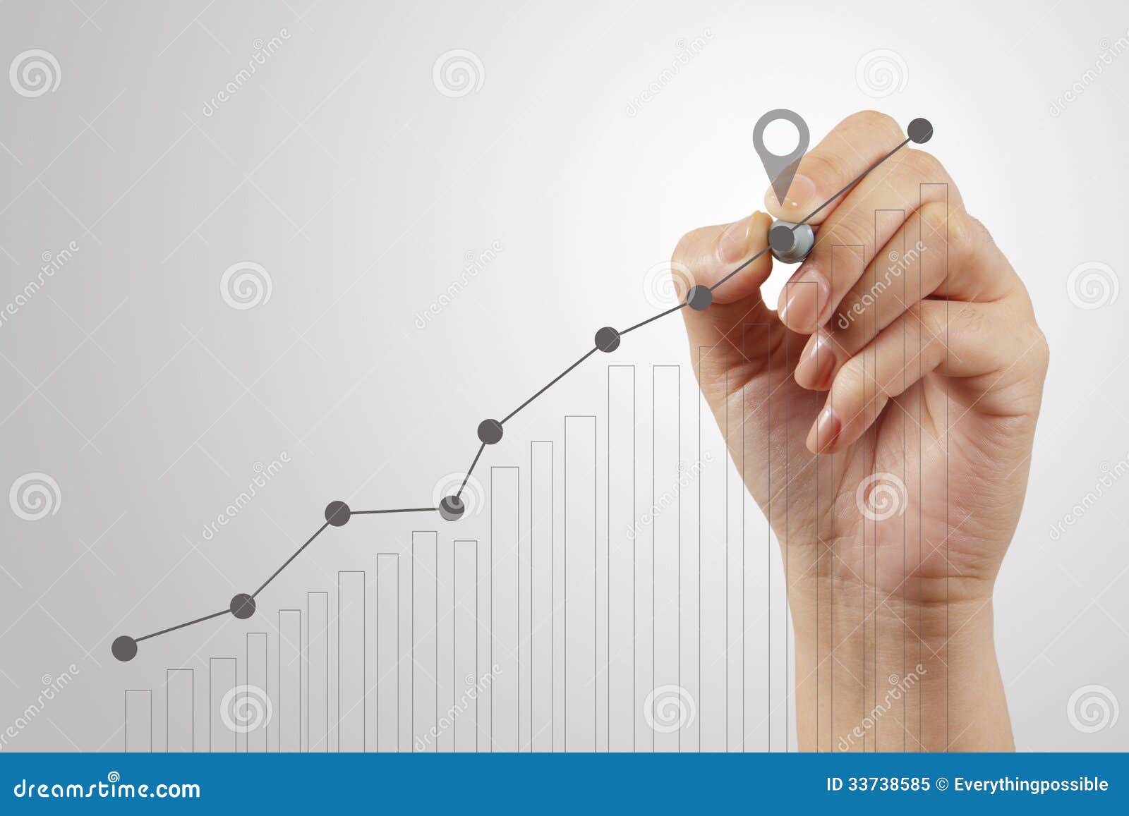 Hand Drawing Graph Chart and Business Strategy Stock Image - Image of ...