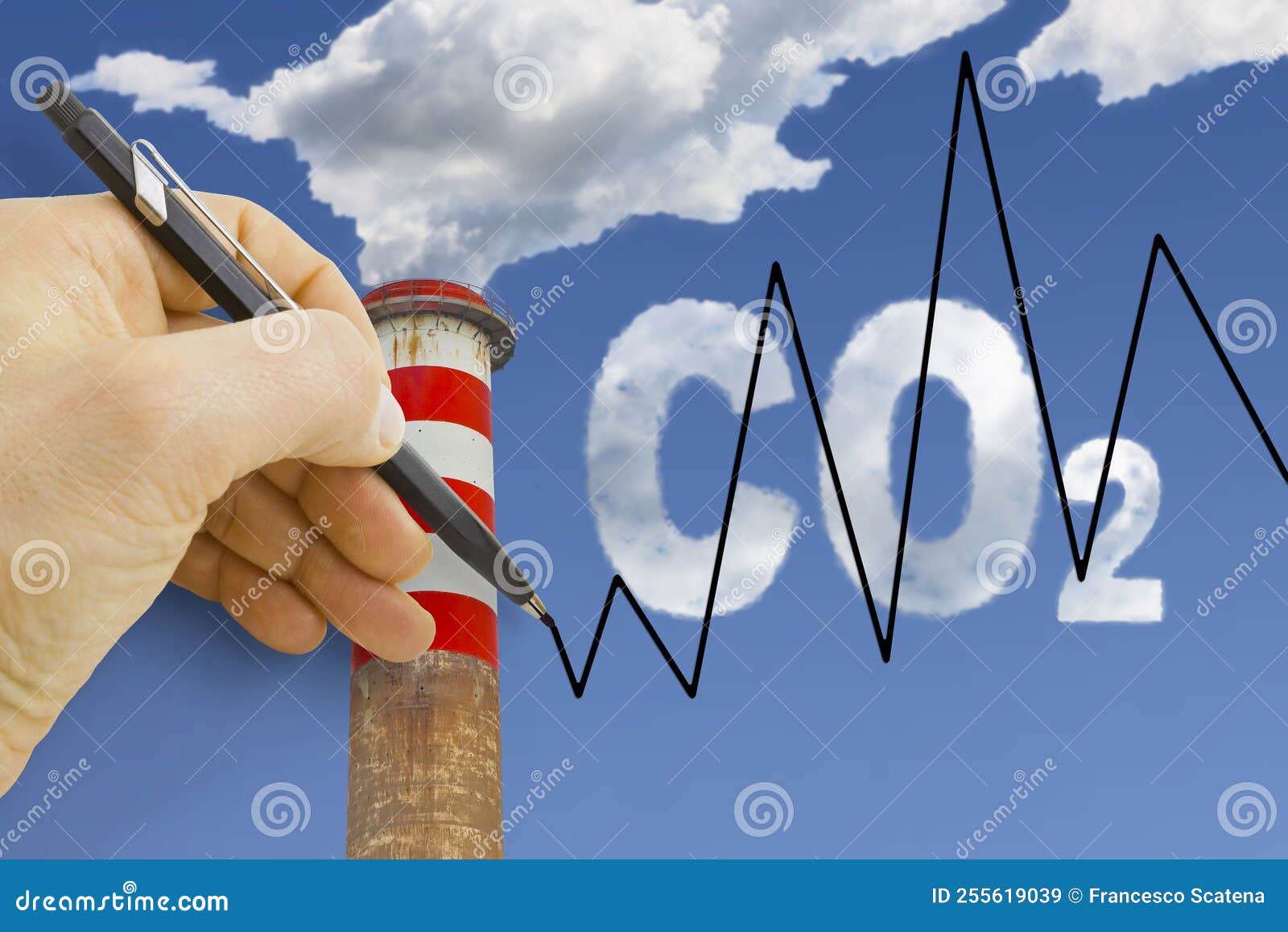 Hand Drawing a Graph about CO2 Emissions in Atmosphere - Concept Image ...