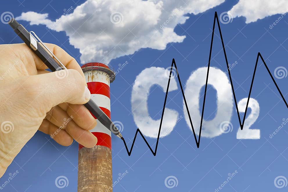 Hand Drawing a Graph about CO2 Emissions in Atmosphere - Concept Image ...