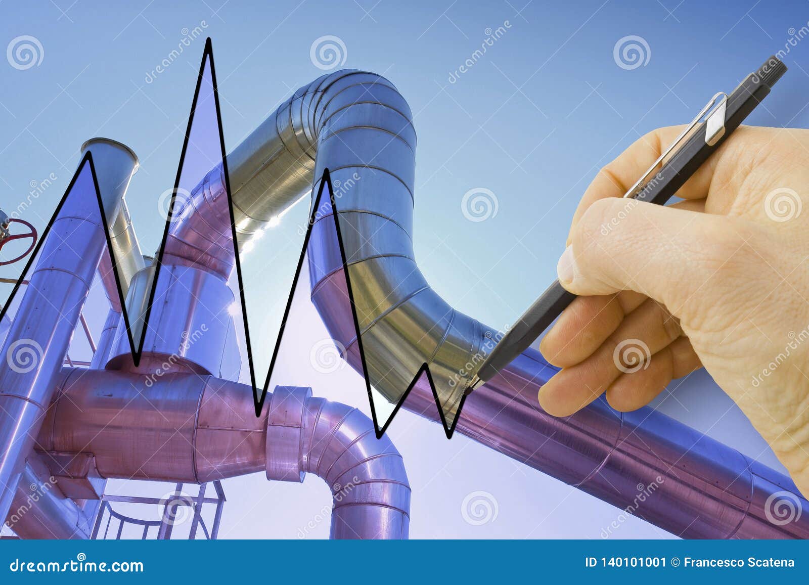 Hand Drawing a Graph about Geothermal Energy - Concept Image Stock ...