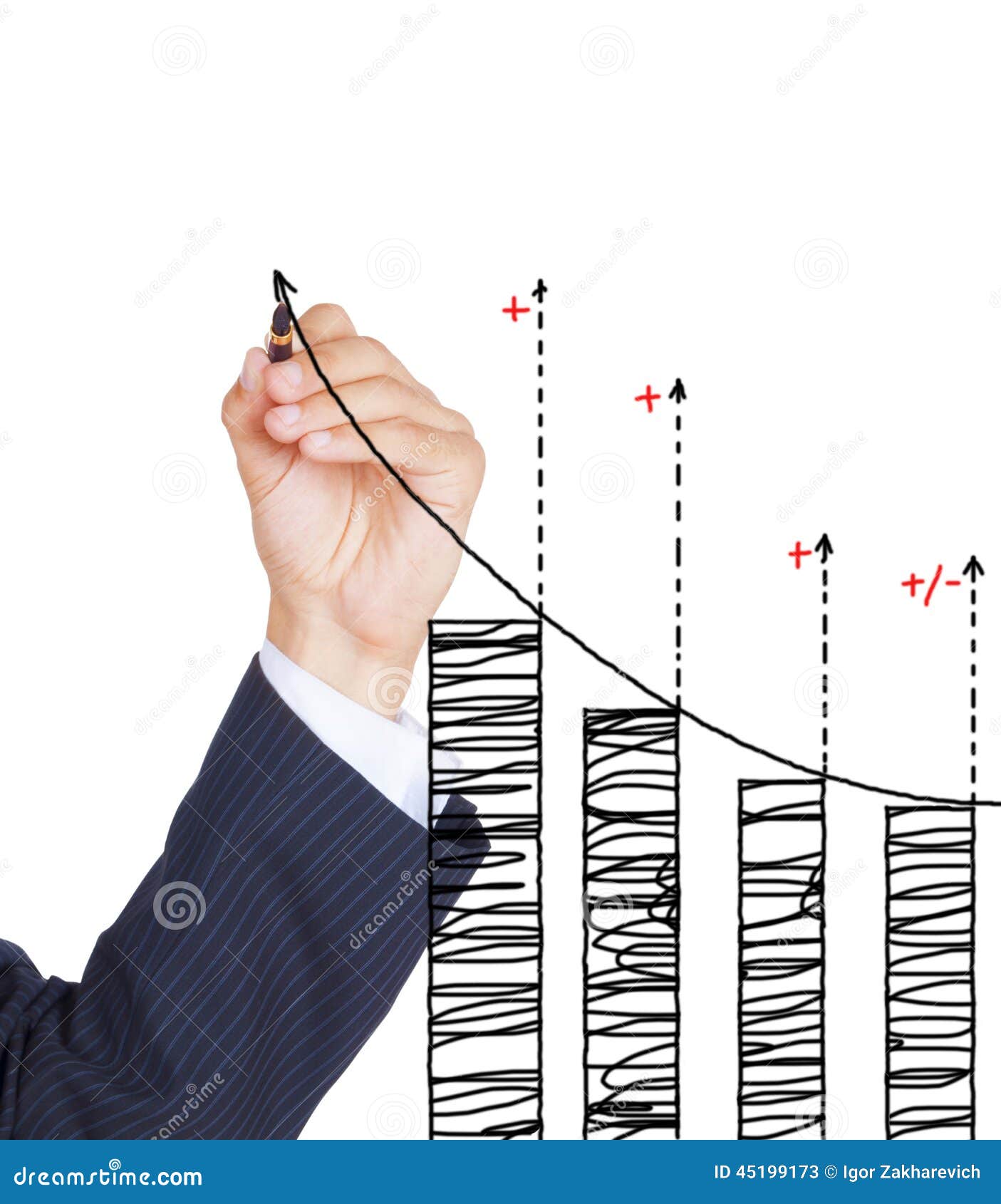 Hand drawing graph stock image. Image of isolated, competition - 45199173