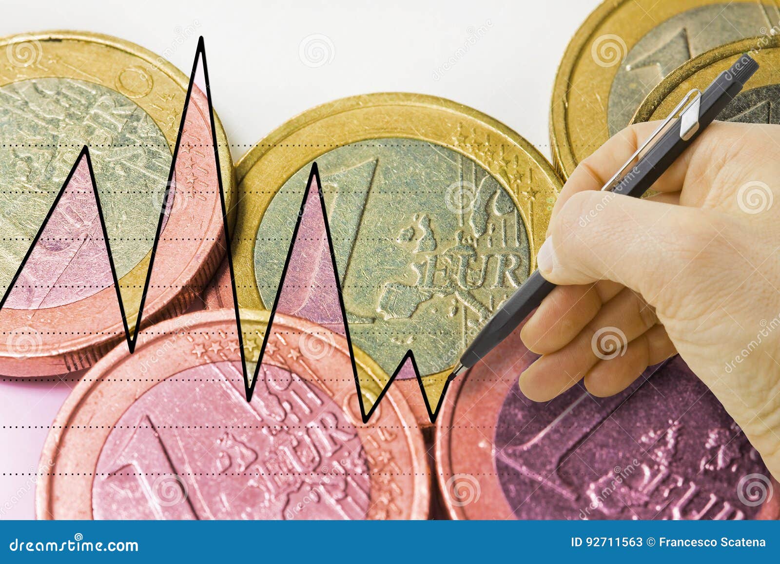 Hand Drawing a Graph about Italian Euro Fluctuation - Concept Image ...