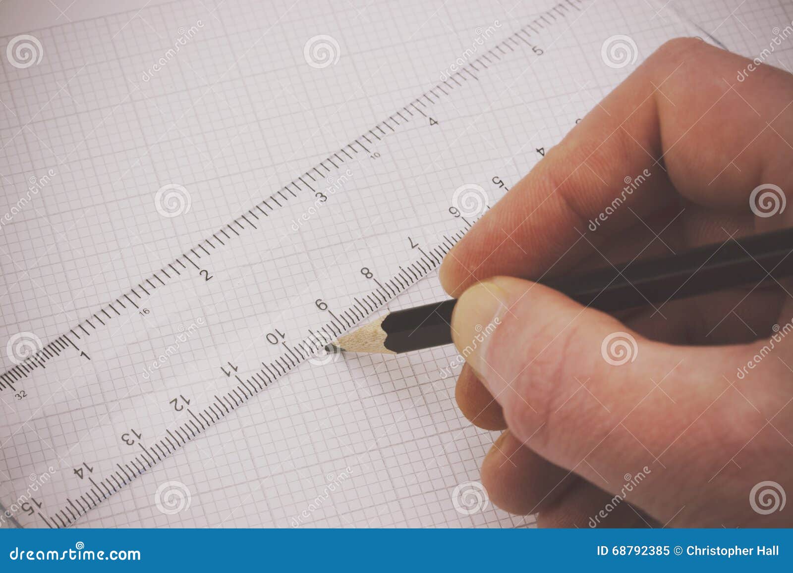 Hand Drawing in Graph Paper Stock Image - Image of education, drawing ...