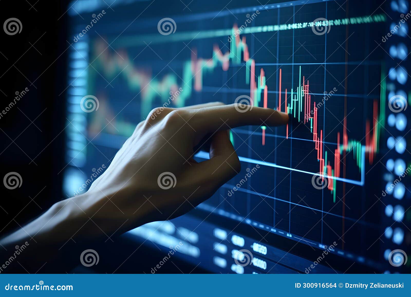 Hand Drawing a Graph on the Screen. Generative AI Stock Illustration ...