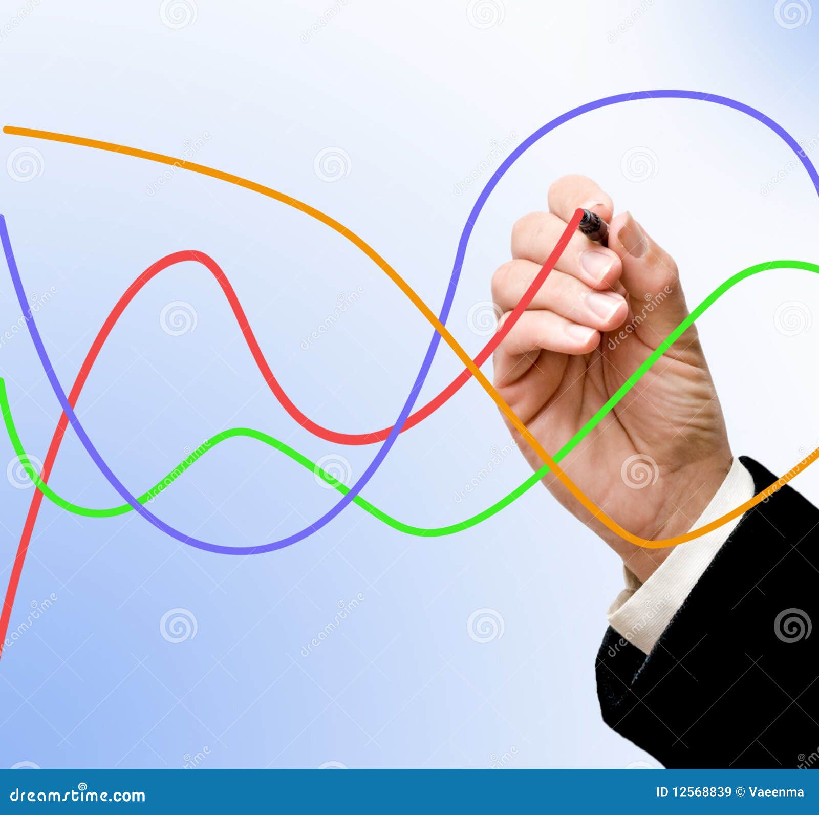 Hand drawing a graphic stock image. Image of isolated - 12568839