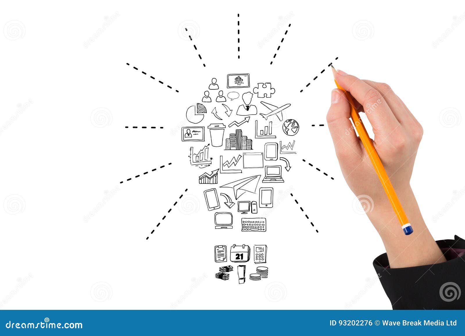 Hand Drawing Graphics in a Digital Screen Stock Photo - Image of ...