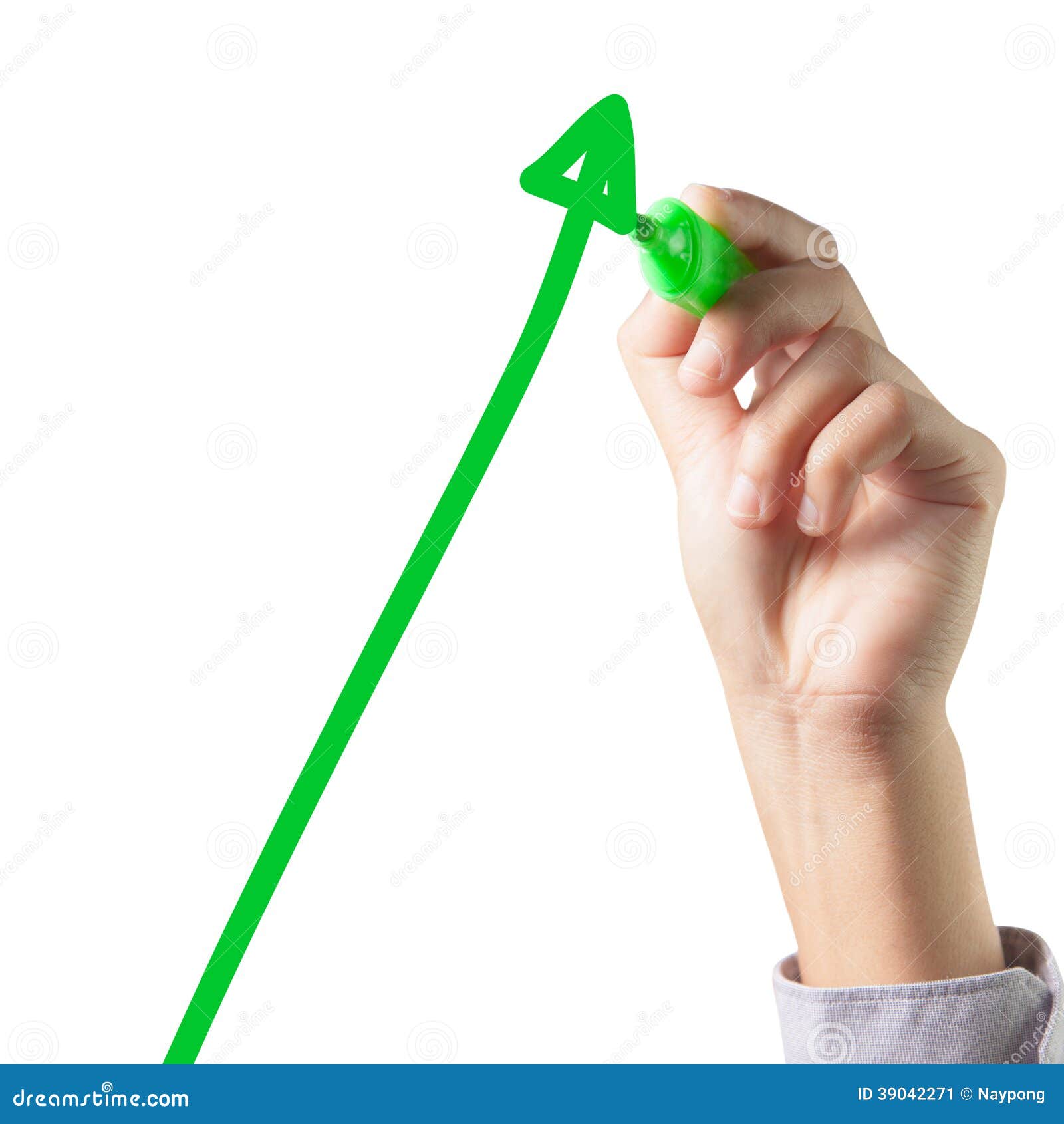 Hand drawing green arrow stock image. Image of finance - 39042271