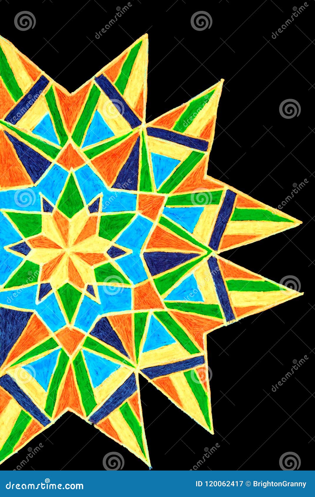 A Hand Drawing of a Half Star Pattern. Stock Illustration ...