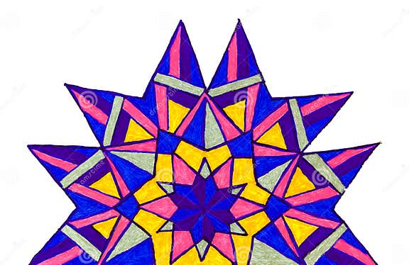 A Hand Drawing of a Half Star Pattern. Stock Illustration ...