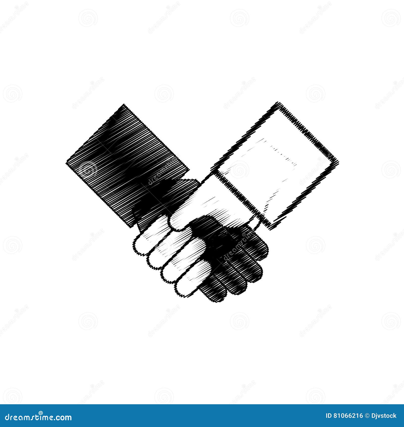 Hand Drawing Handshake Team Symbol Vector Illustration | CartoonDealer ...