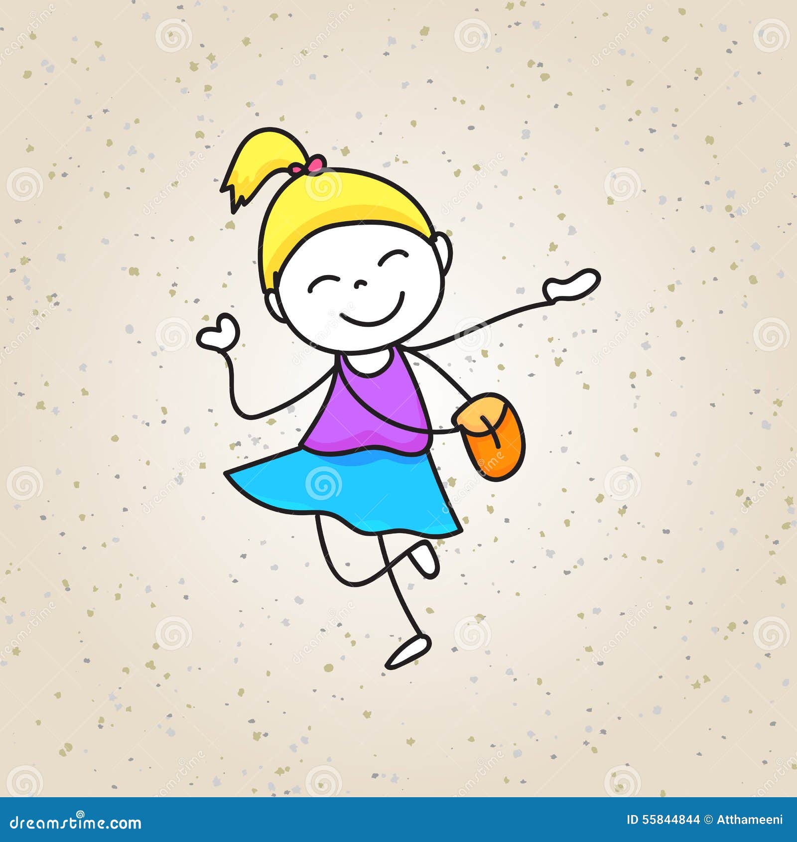 Hand drawing happy kids stock vector. Illustration of family - 55844844