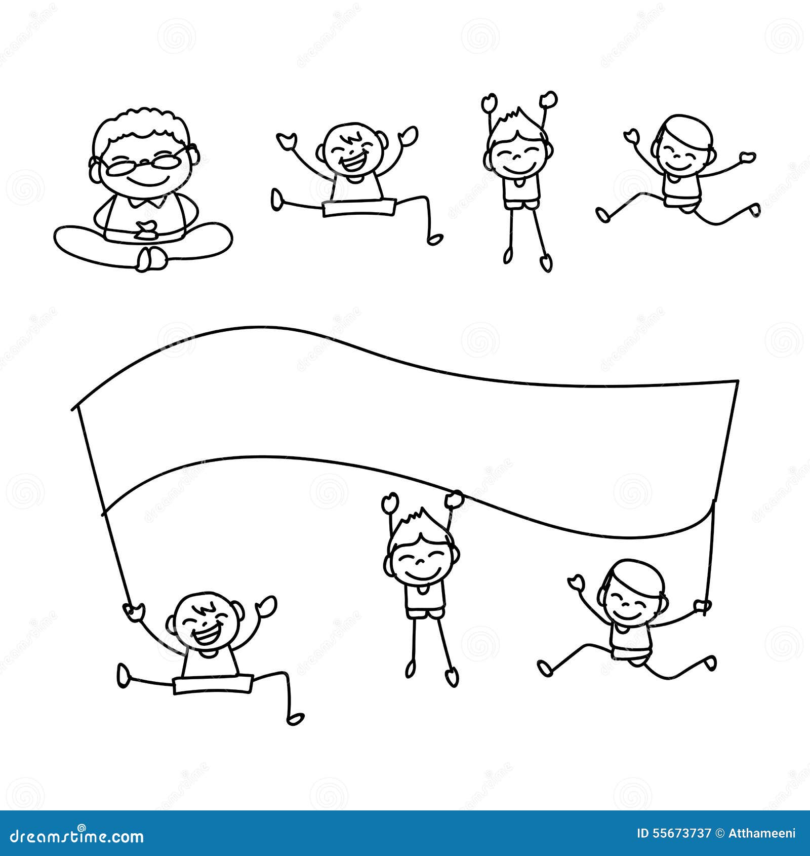 Hand drawing happy people stock illustration. Illustration of drawing ...