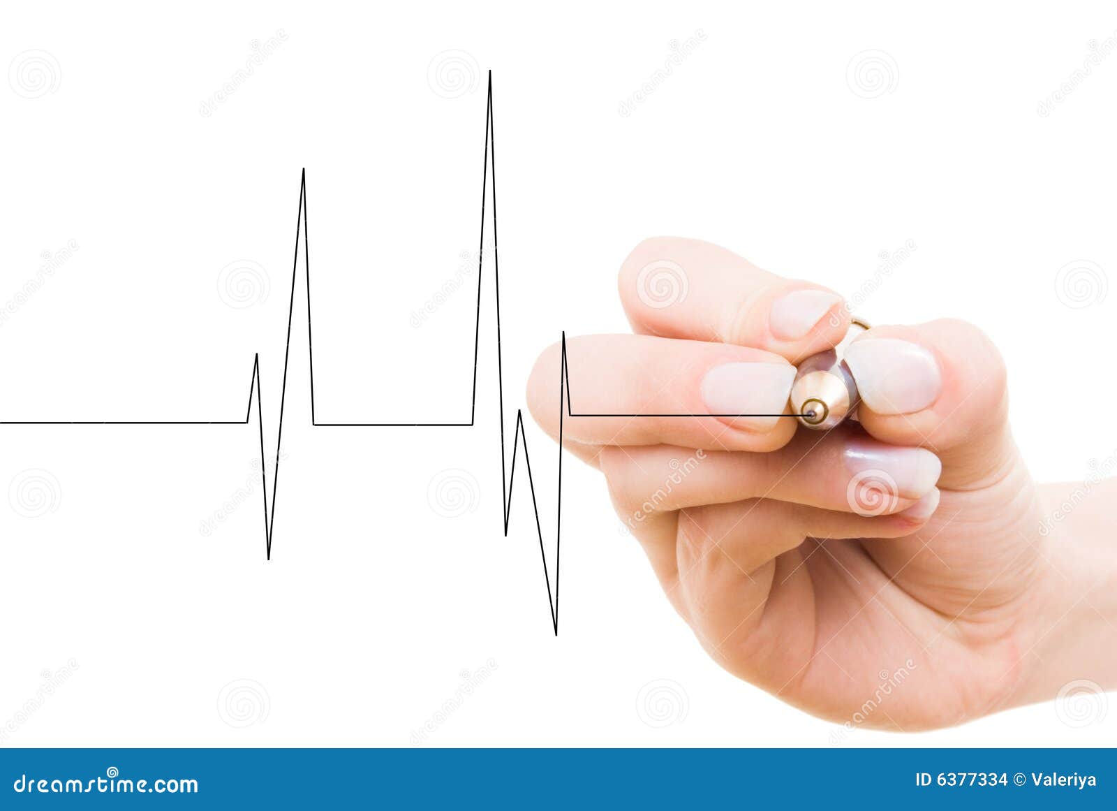 Hand drawing heart beat stock photo. Image of pattern - 6377334