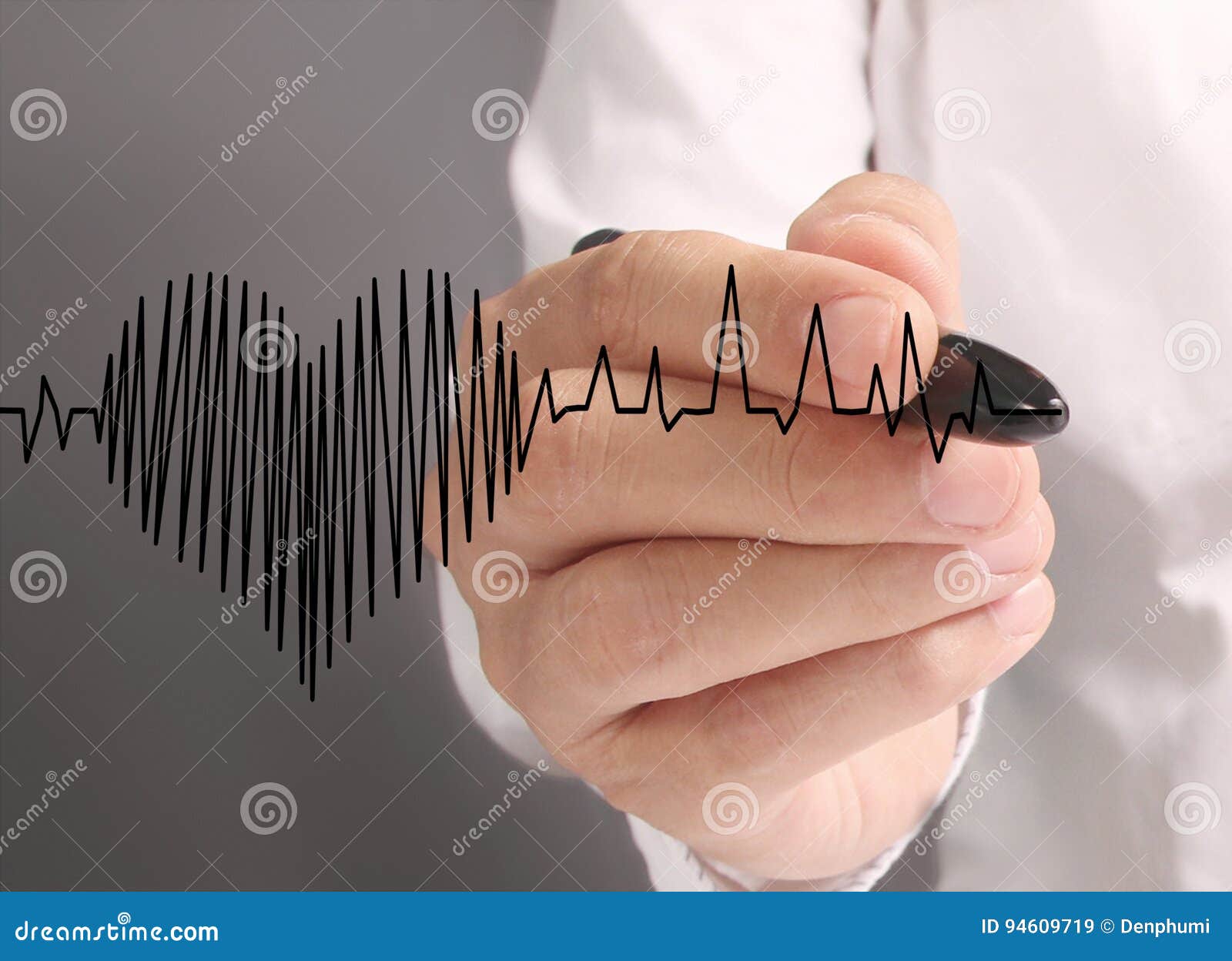 Hand Drawing Heart with Marker Stock Image - Image of life, heartbeat ...