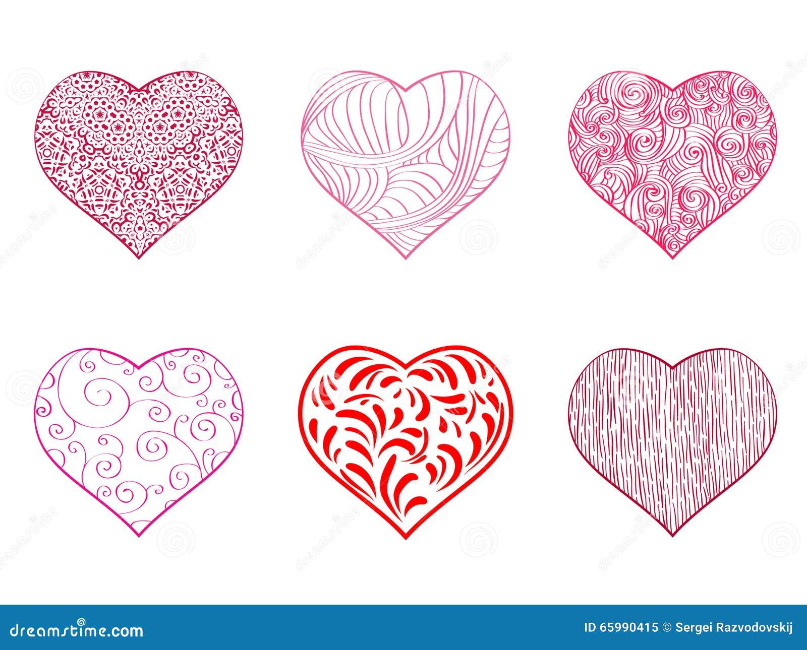 Hand Drawing Heart Set stock vector. Illustration of valentine - 65990415
