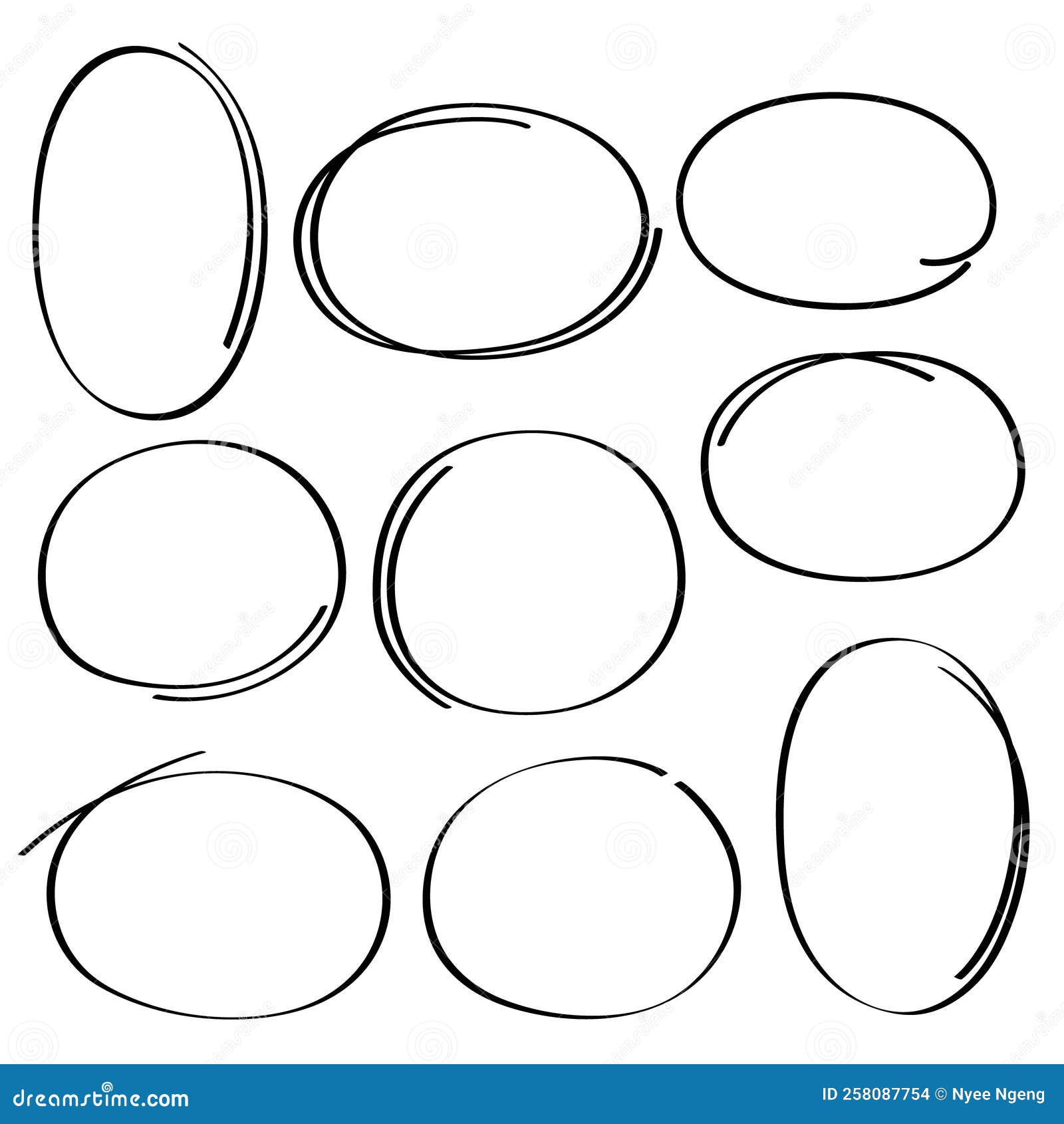 Hand Drawing Highlight Circle Vector Stock Vector - Illustration of ...