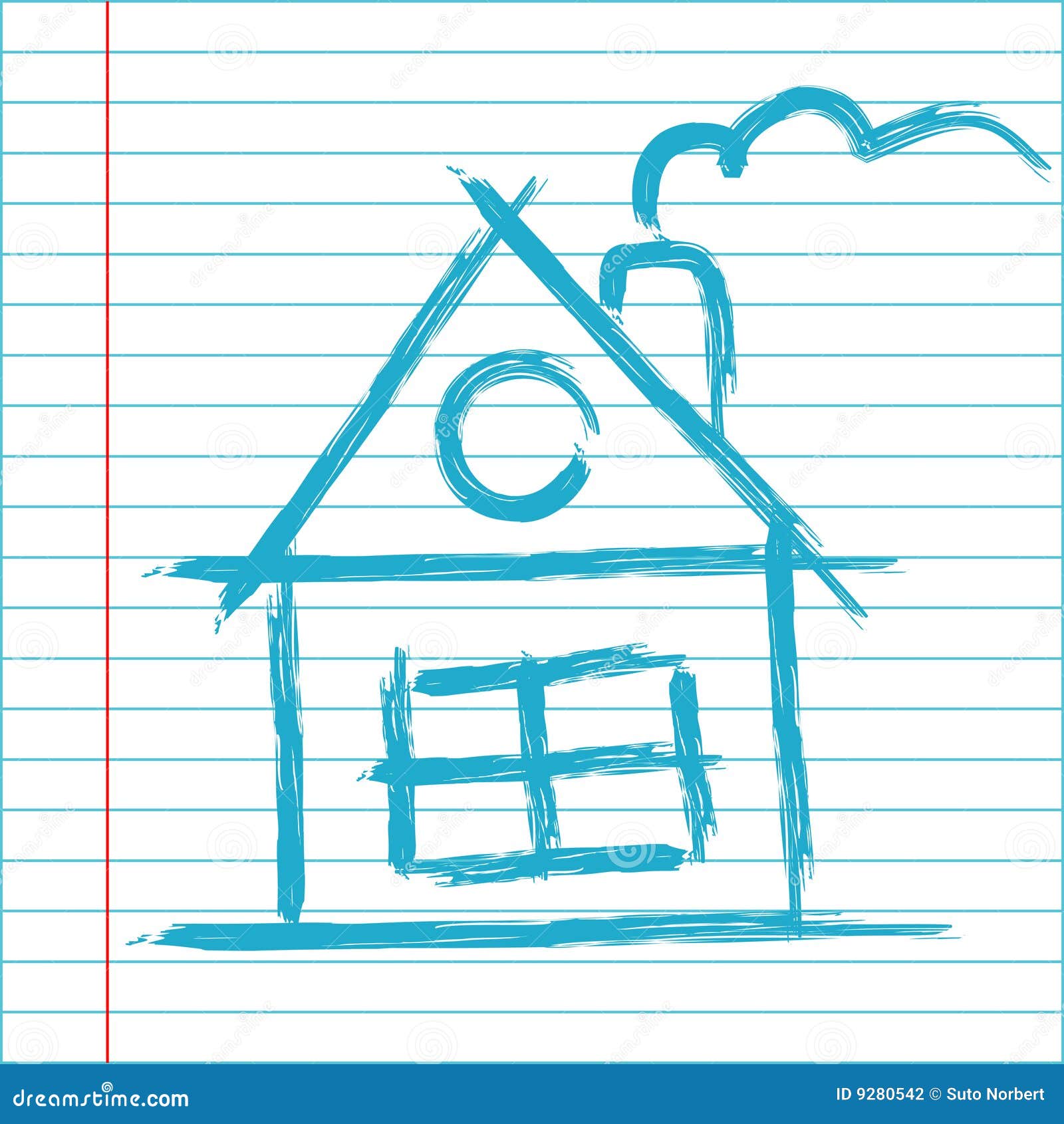 Hand drawing house stock illustration. Illustration of paper - 9280542