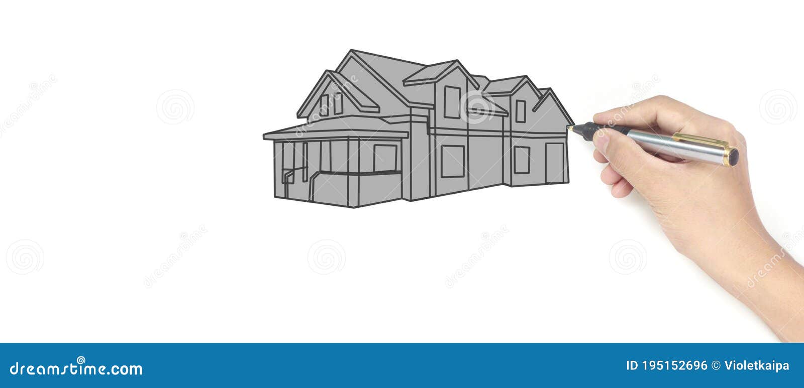 Hand Drawing House Concept of Dream Draw by Designer Stock Photo ...