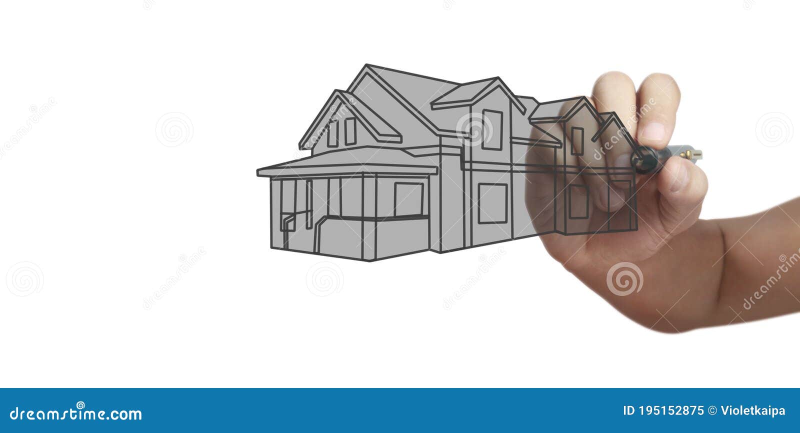 Hand Drawing House Concept of Dream Draw by Designer Stock Image ...