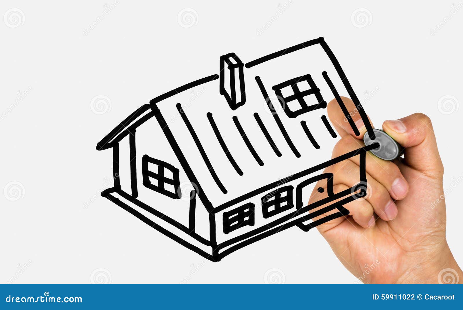 Hand drawing house stock photo. Image of idea, management - 59911022