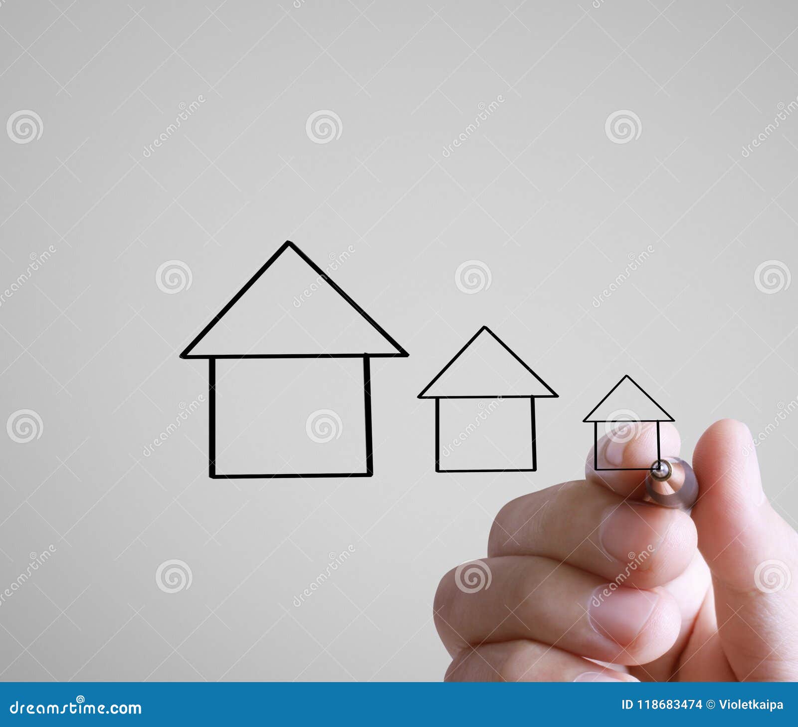 Hand drawing house stock photo. Image of idea, real - 118683474
