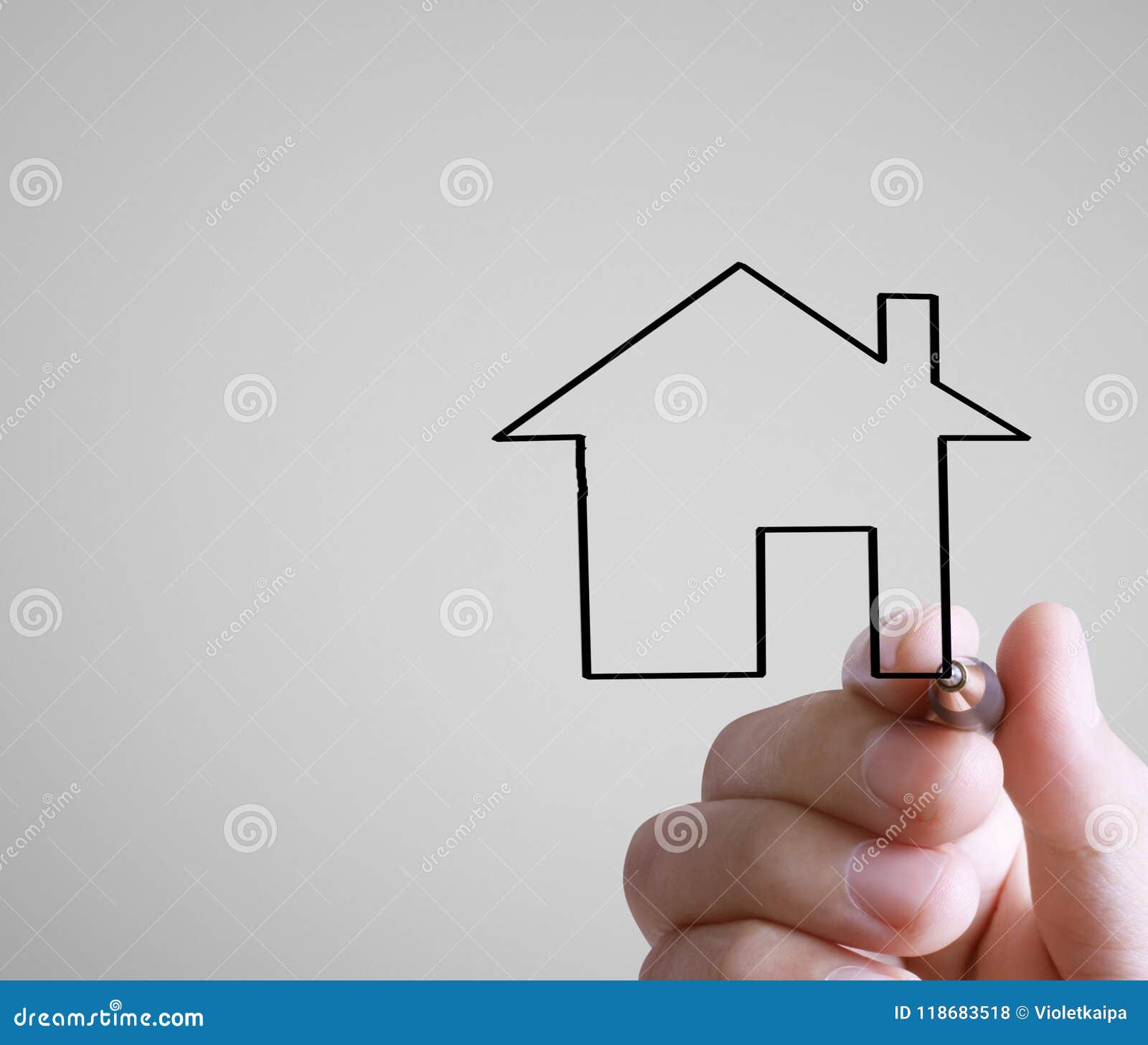Hand drawing house stock photo. Image of sale, people - 118683518