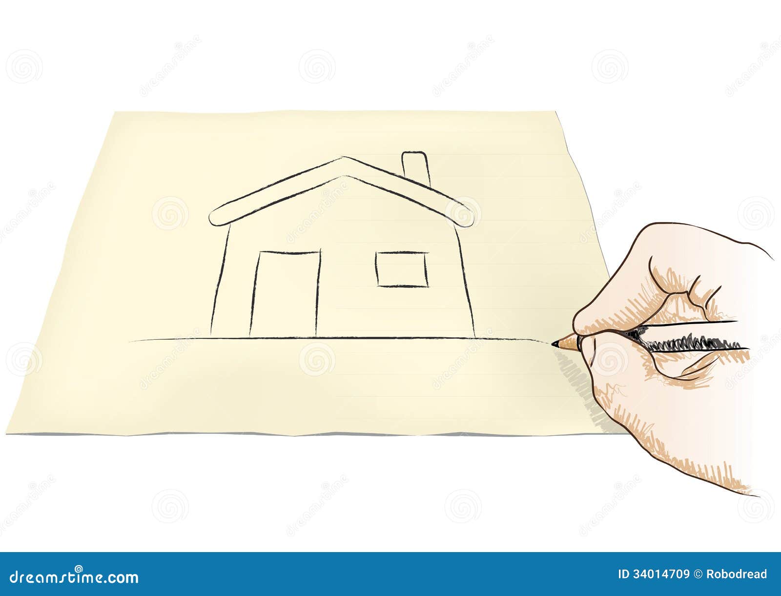 Hand drawing house stock vector. Illustration of design - 34014709